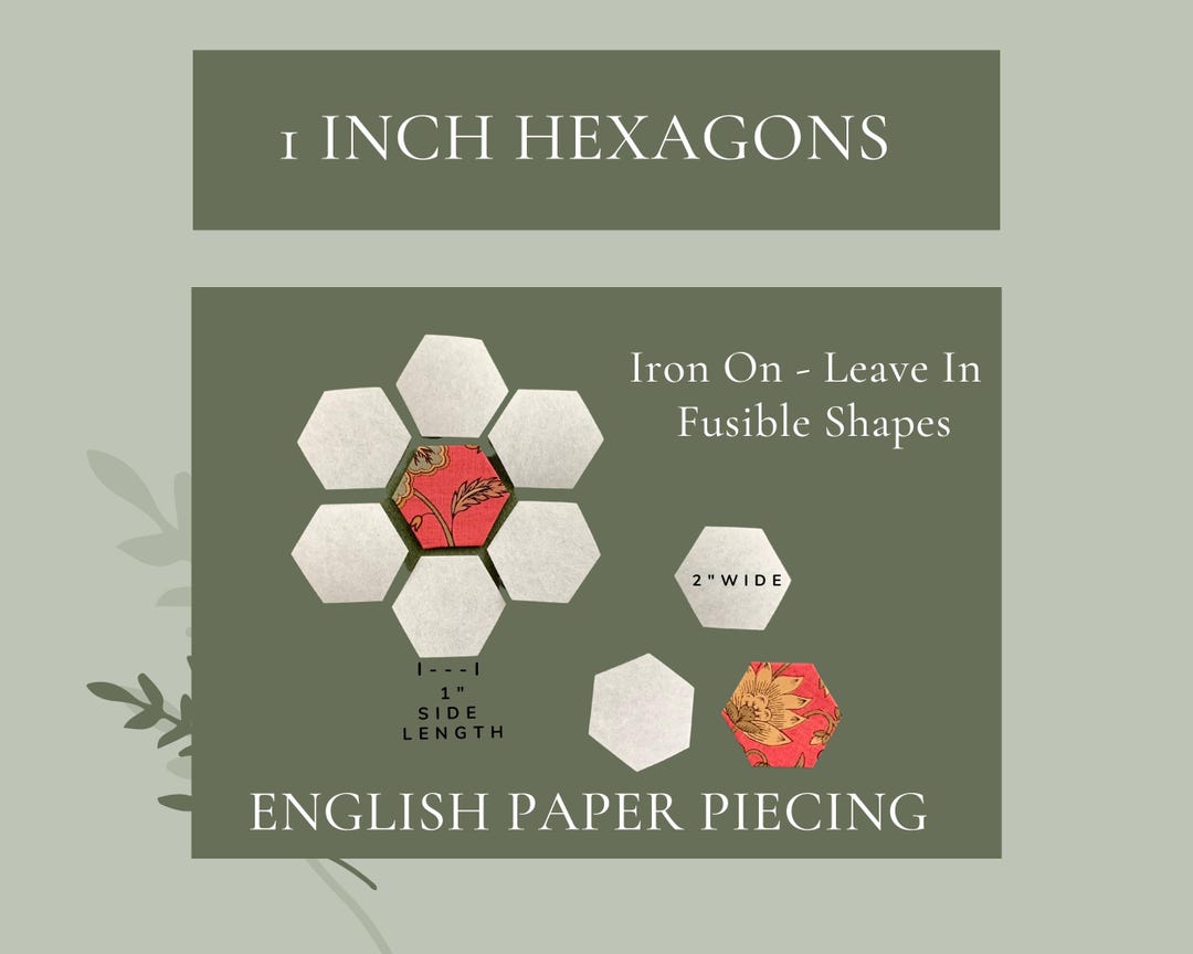 1" Iron on EPP Hexagons: USA Made English Paper Piecing Shapes - Etsy