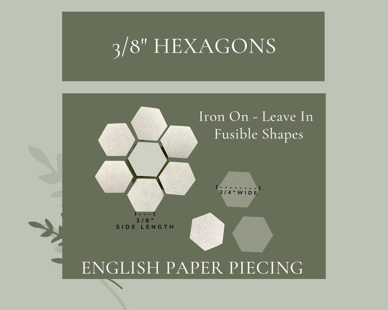 3/8" Iron on EPP Hexagons: English Paper Piecing Templates - Etsy