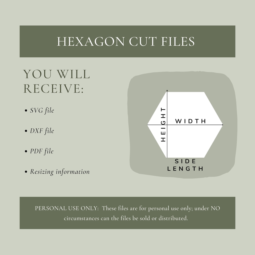 Hexagon SVG DXF Cut Files L Cricut L Silhouette L English - Etsy