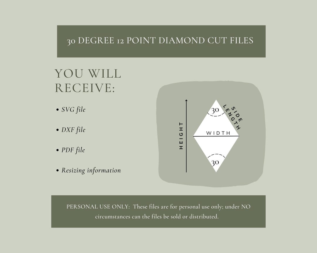 Diamond SVG DXF Cut Files L 30 Degree 12 Point L Cricut L Silhouette L ...