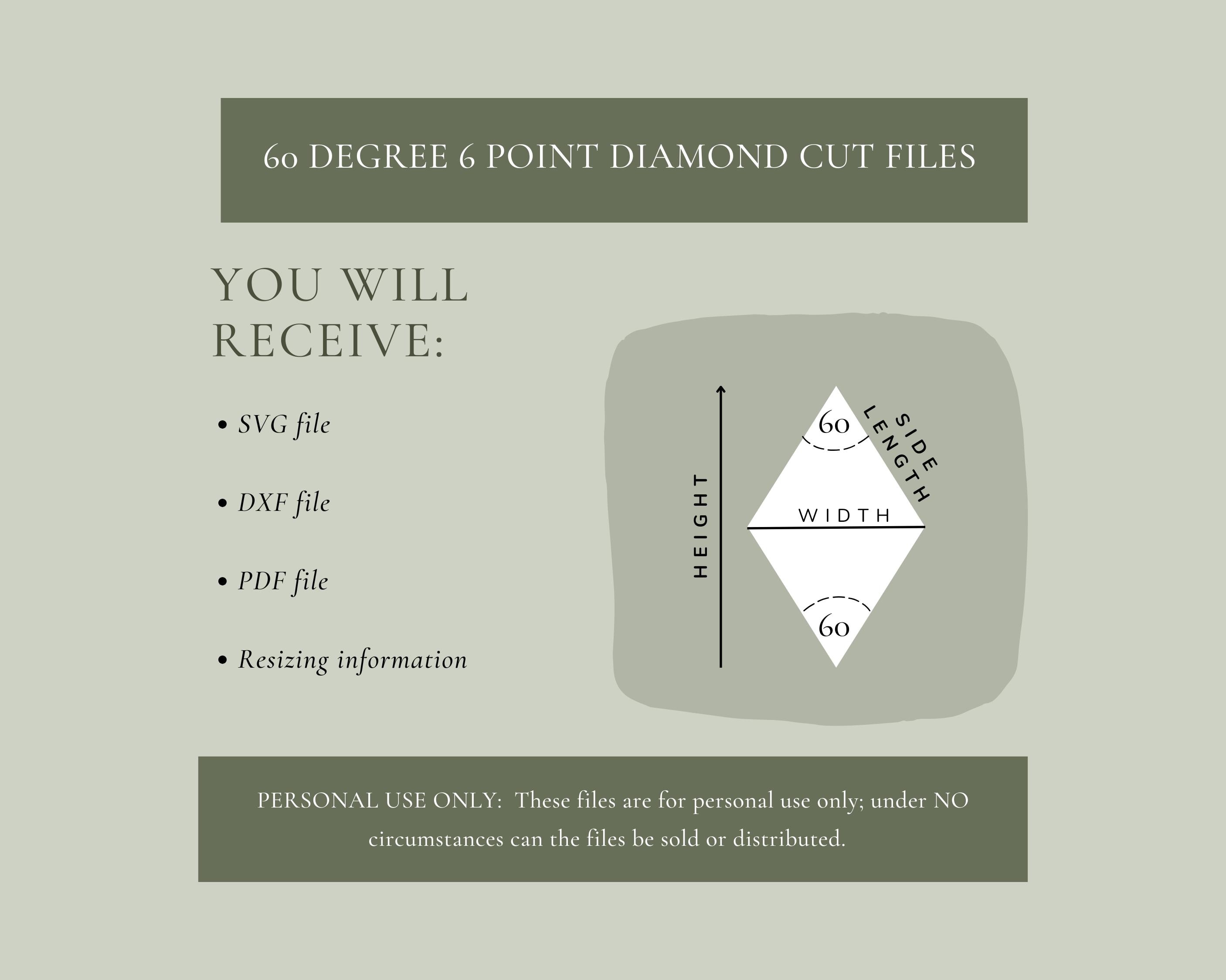 60 Degree Diamond SVG DXF Cut Files, 6 Point Star Svg, Cricut ...