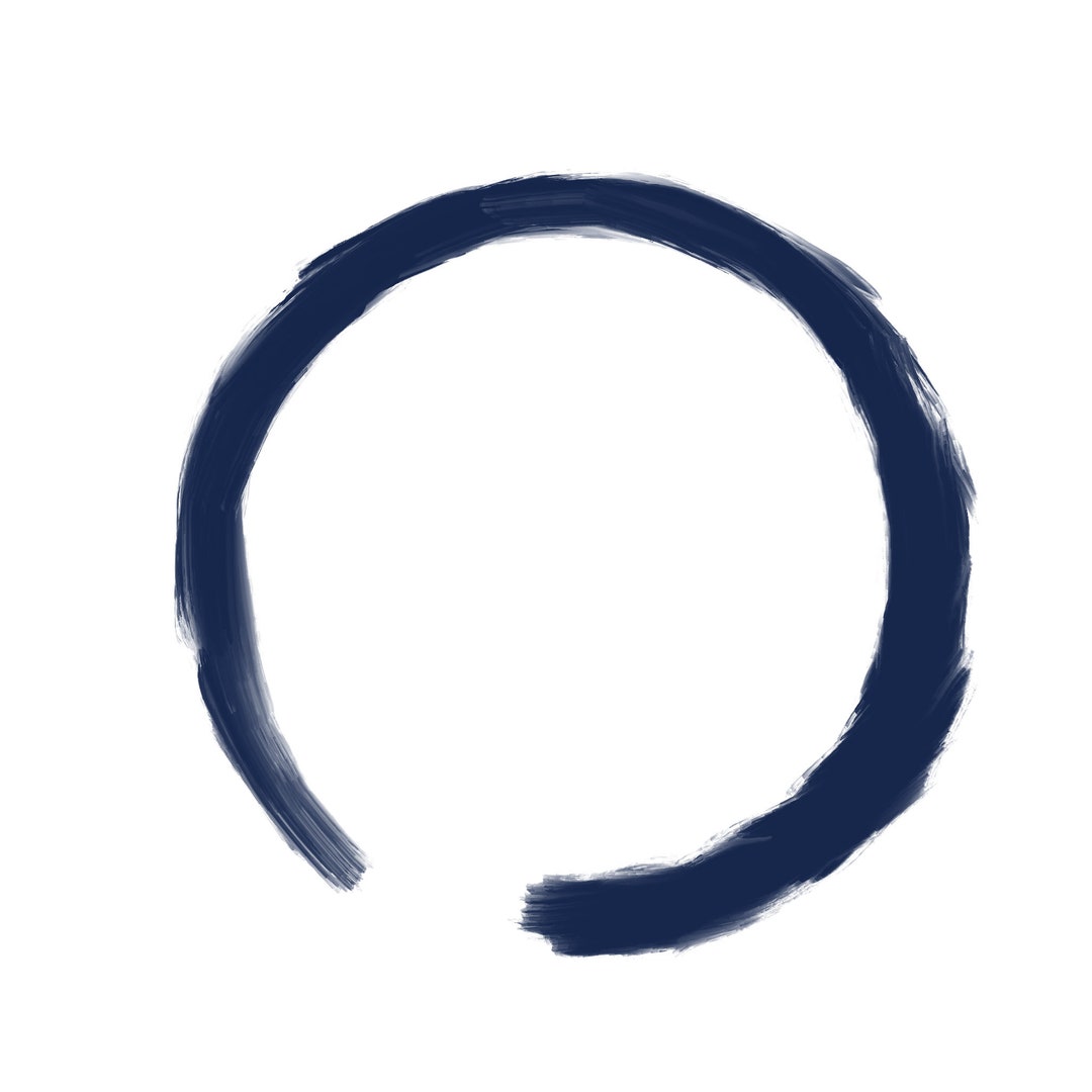 Dark Blue / Gray Japanese Enso Art - Etsy