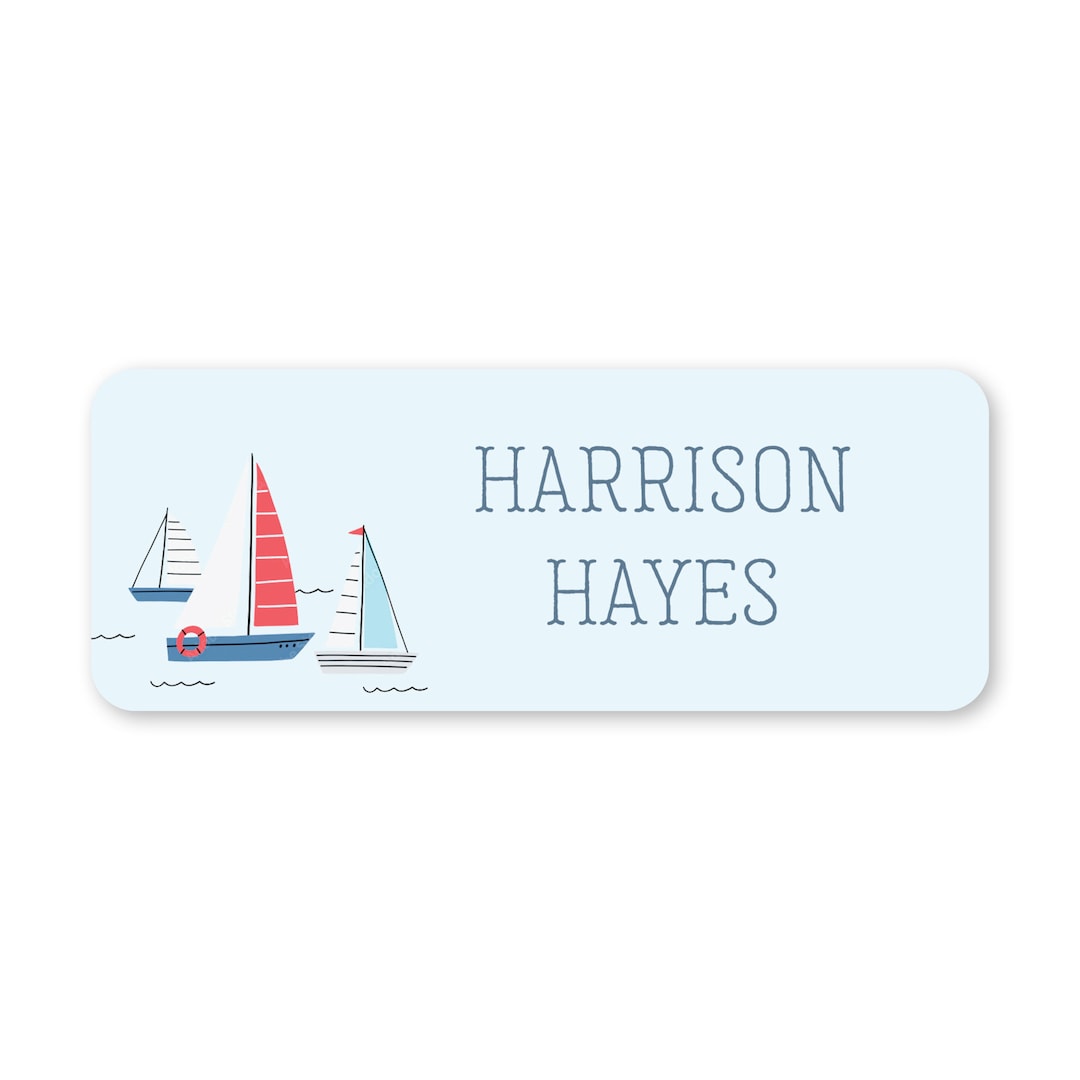 Sail Boat Back to School Weatherproof Vinyl Labels | Children ...