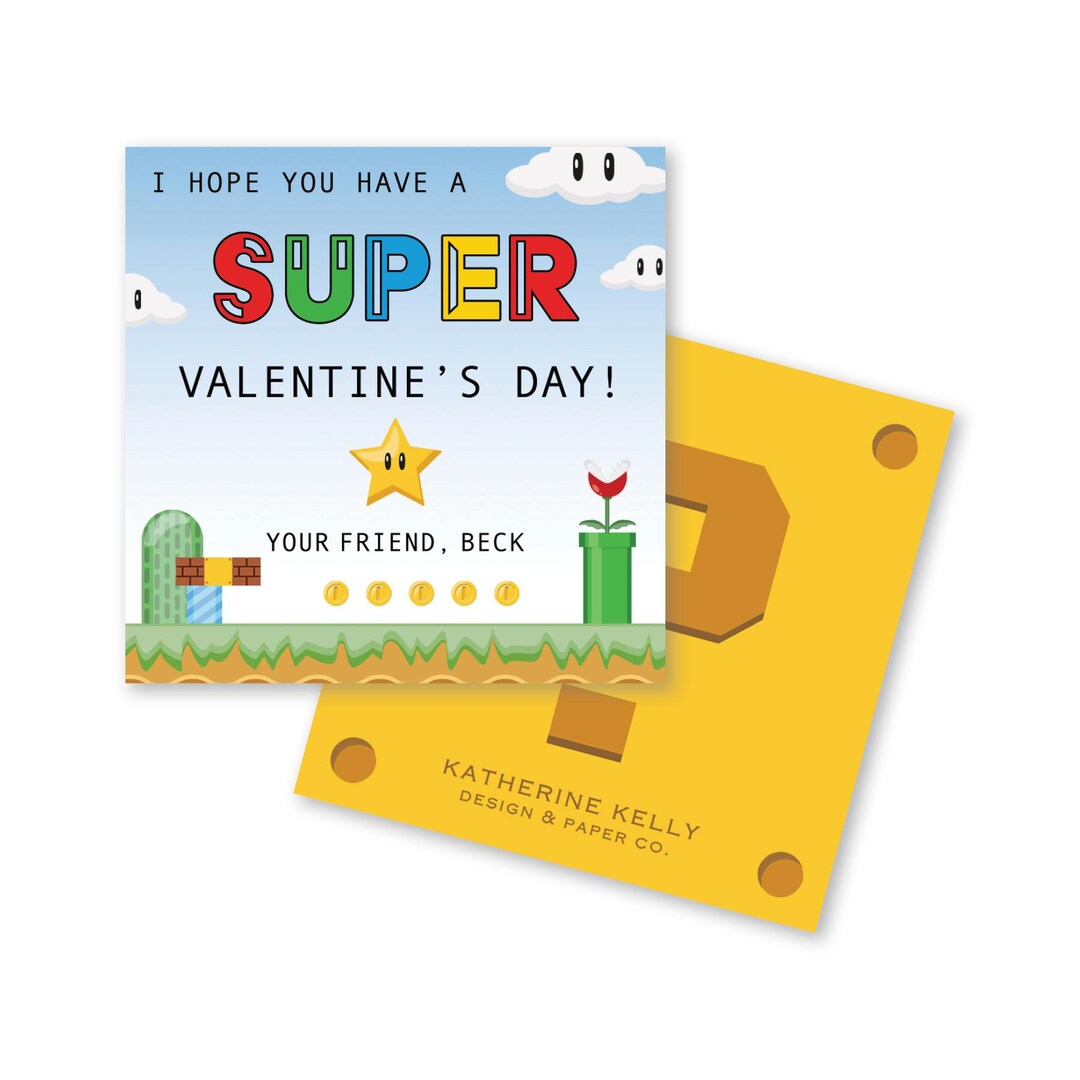 Super World Valentine's Day Tag | Printable Gift for Kids (personalized ...
