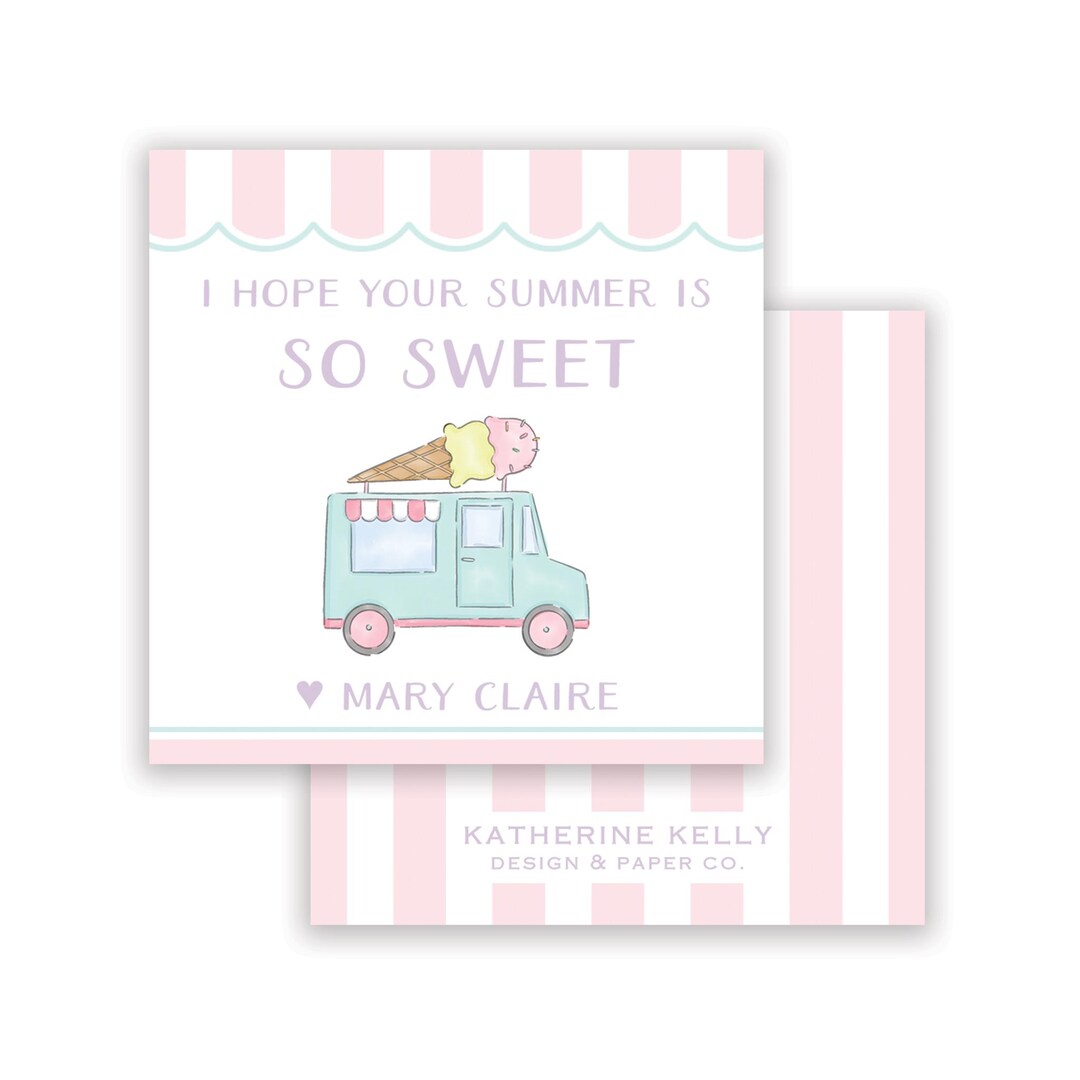 Ice Cream Truck End of Year Gift Tags | Children | Classroom | Summer ...
