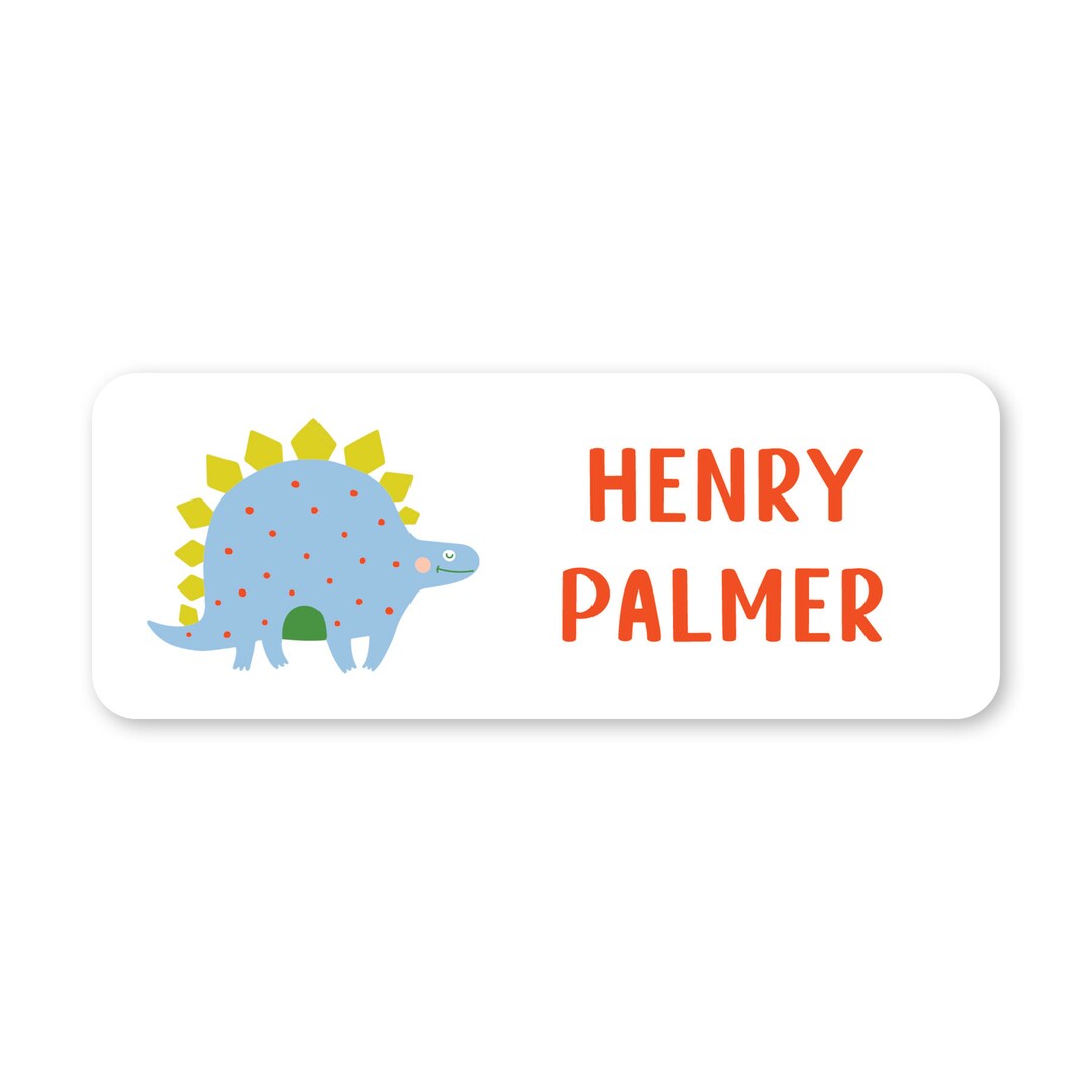 Stegosaurus Dino Back to School Weatherproof Vinyl Labels | Children ...