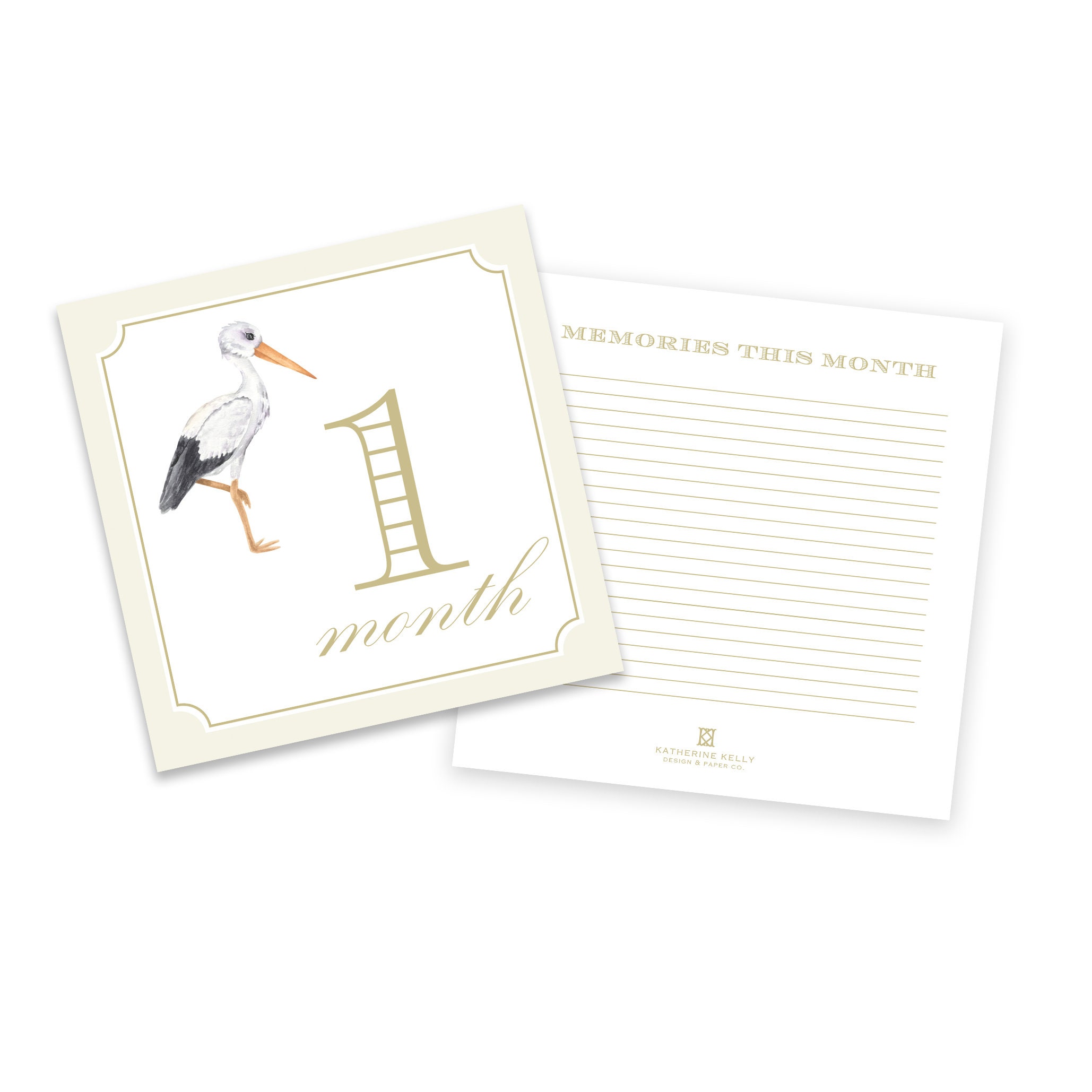 Cream Milestone Cards | Gold | Watercolor | Monthly Photos | Baby ...