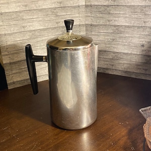 Vintage Aluminum Coffee Pot 1950s Camping Percolator Complete / Rustic ...
