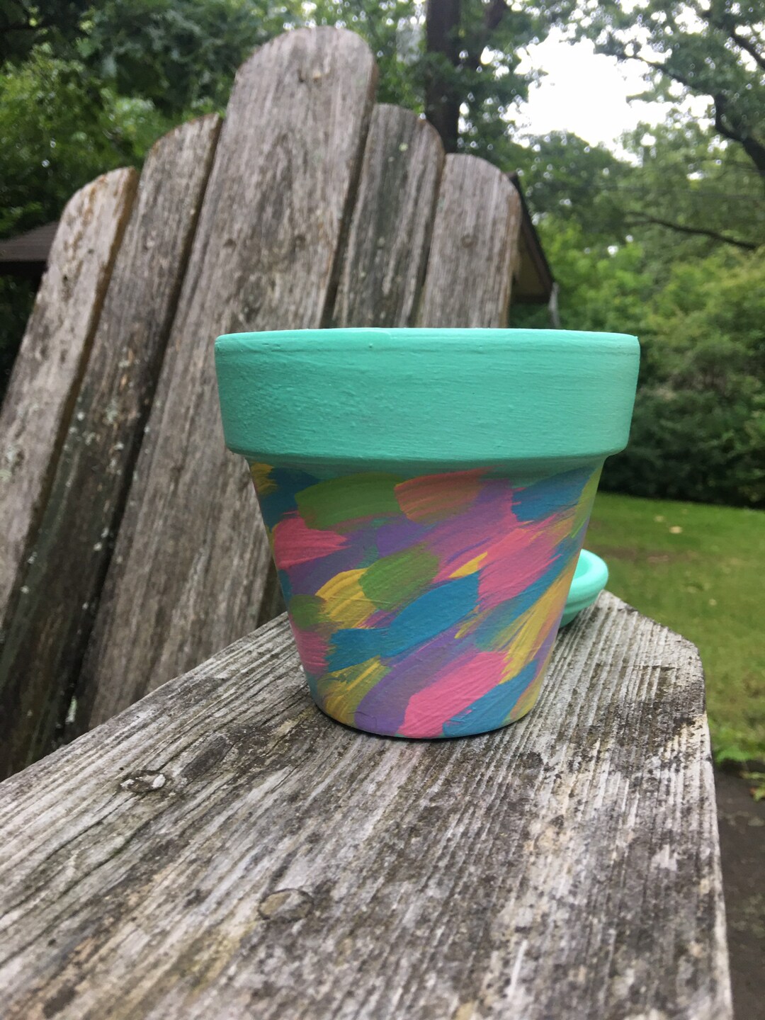 Hand Painted Clay Pot Terra Cotta Abstract Succulent - Etsy