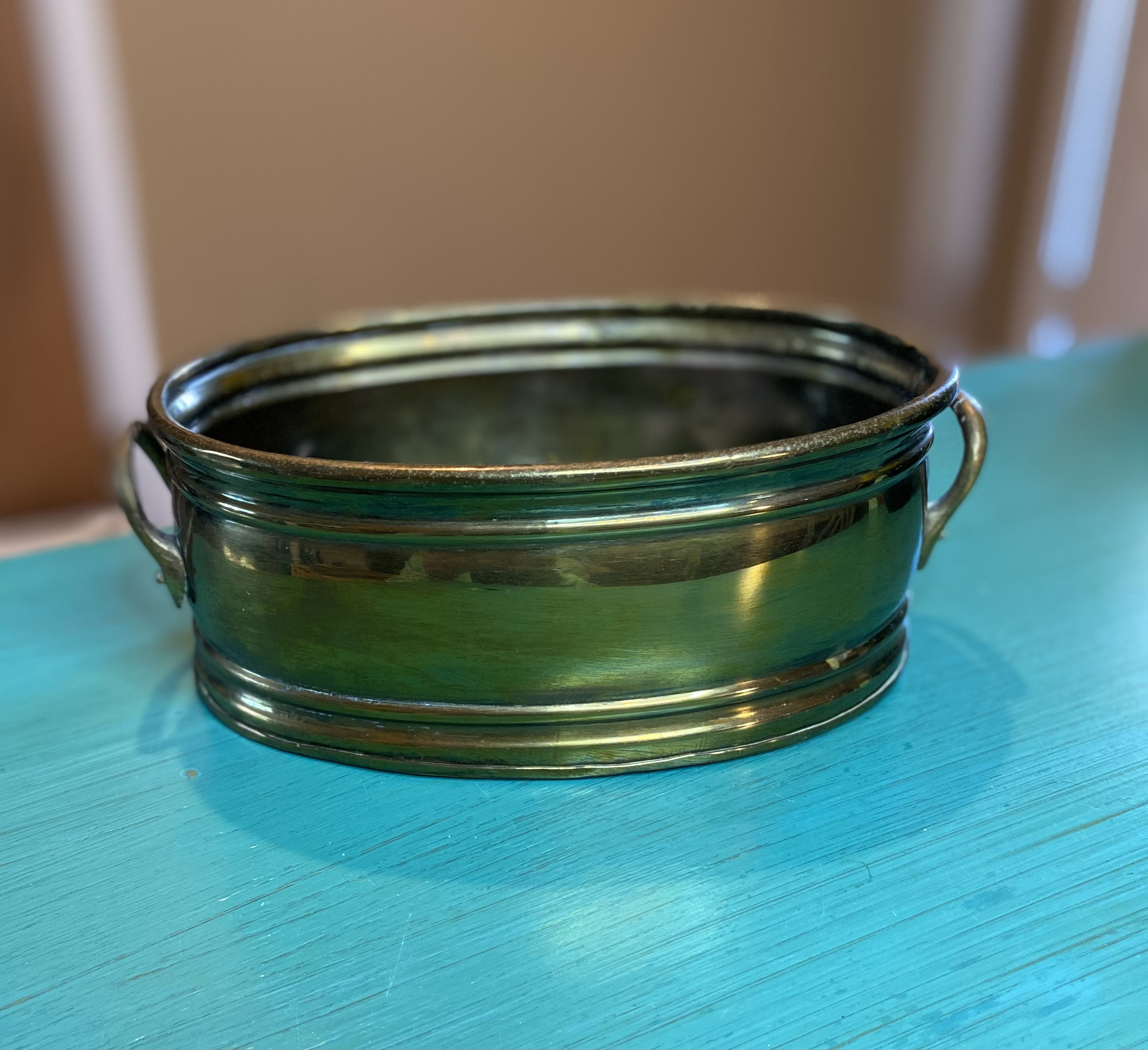 Brass Planter Vintage Brass Container Seashell Container Brass Pot With Raised Seashell