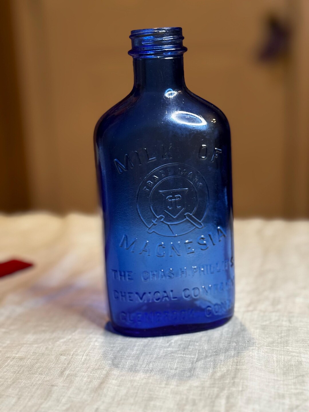 Early 1930s Blue Milk of Magnesia Bottle / Medicine Bottle / Cobalt ...