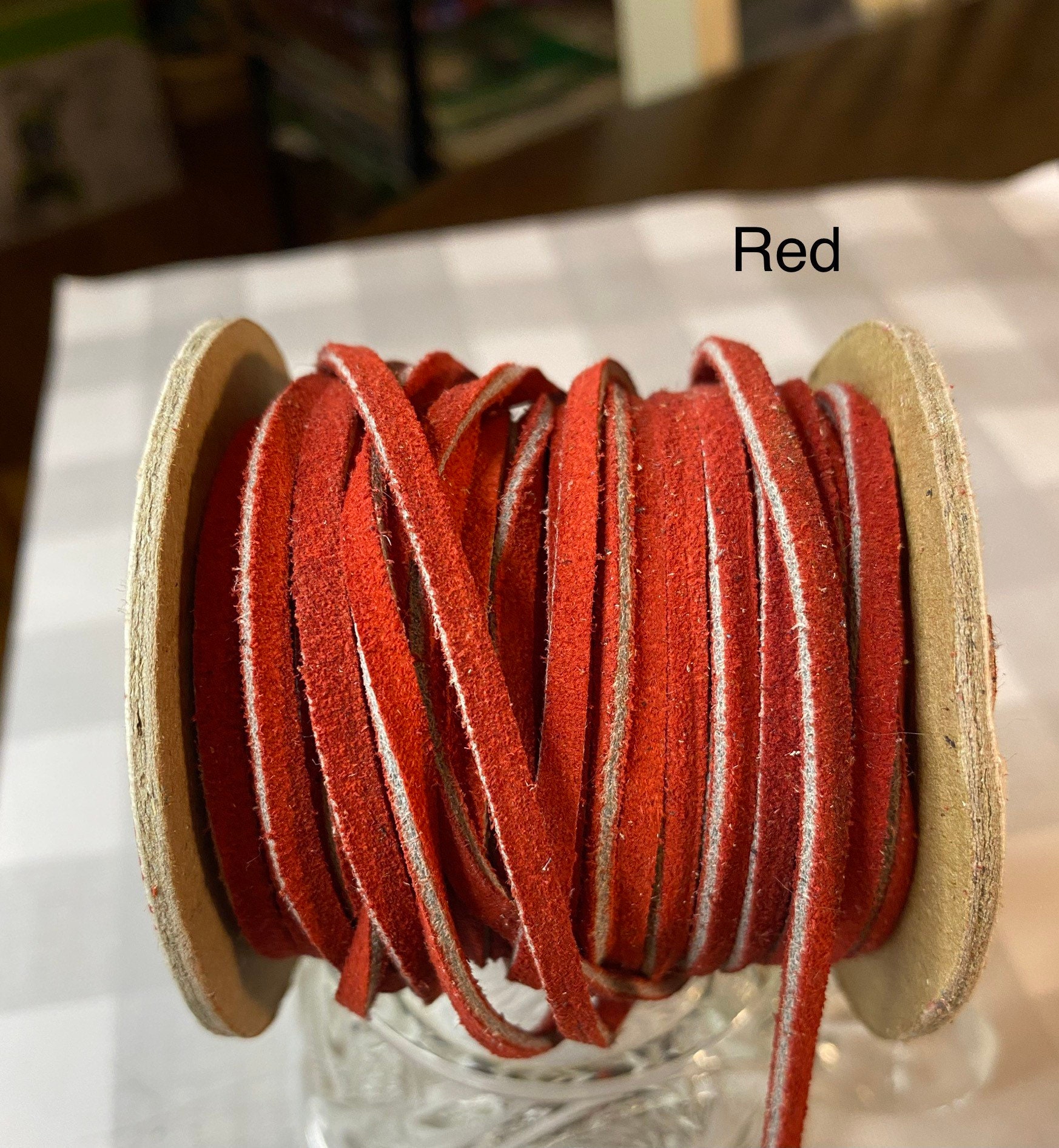 Genuine Suede Lace Leather Cord by the Yard 1/8 Inch Wide / 8 Colors ...