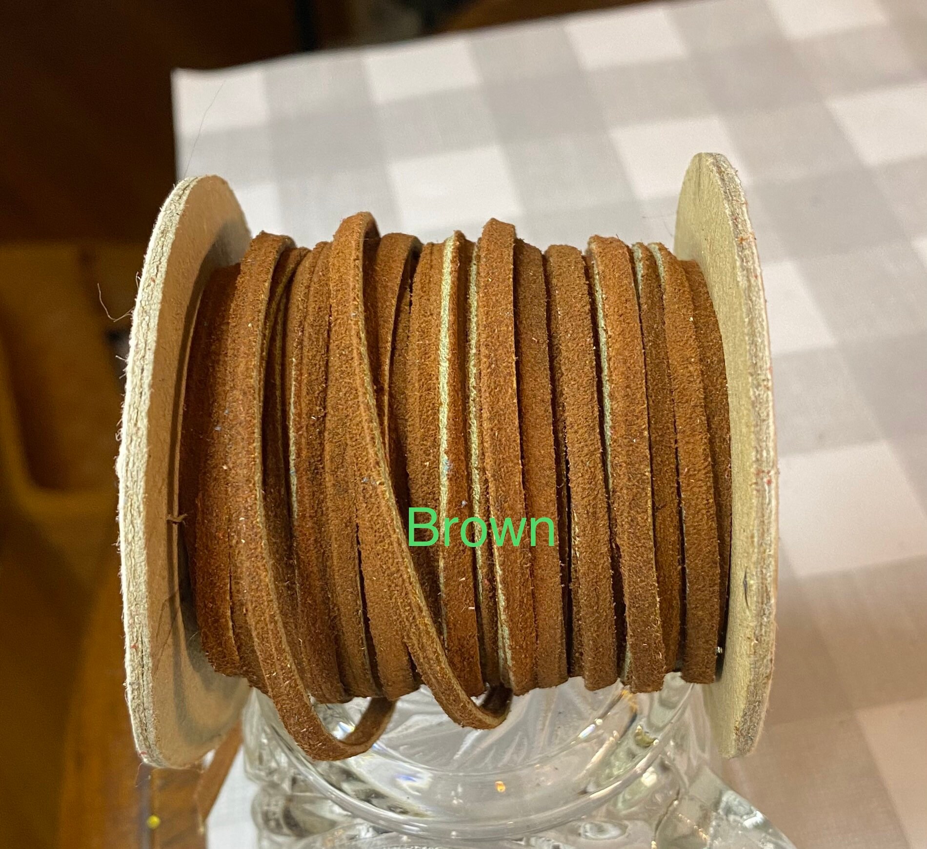 Genuine Suede Lace Leather Cord by the Yard 1/8 Inch Wide / 8 Colors ...