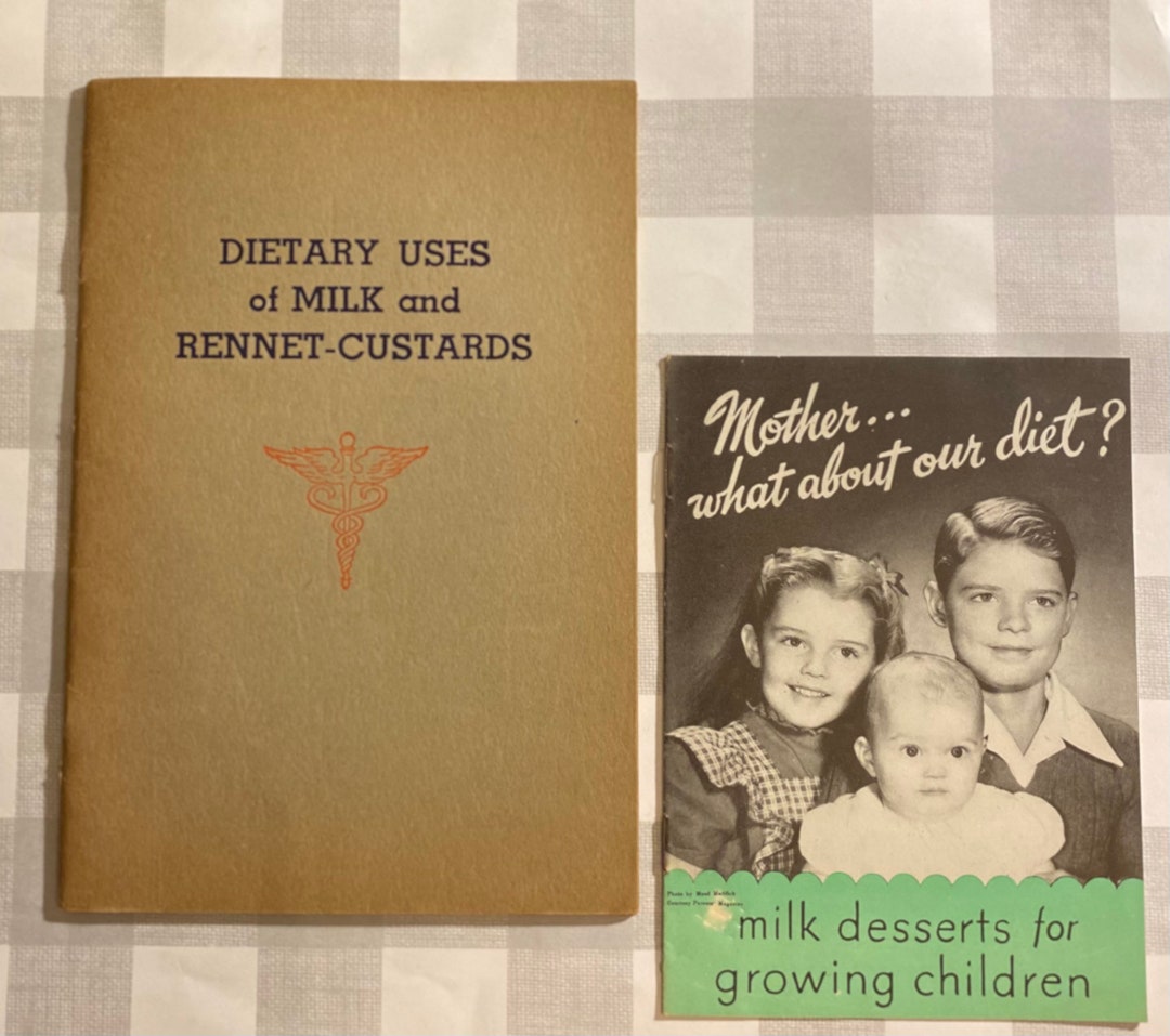 Vintage 1944 Dietary Uses of Milk and Rennet Custards Plus Rennet ...