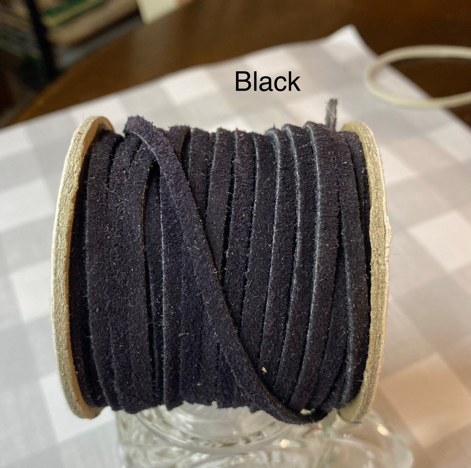 Genuine Suede Lace Leather Cord by the Yard 1/8 Inch Wide / 8 Colors ...