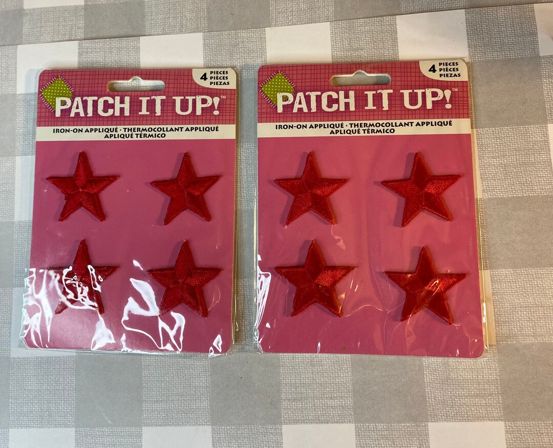 Iron on Stars / 12 Red Stars / Iron-on Applique / Embellishments ...
