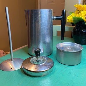 Vintage Aluminum Coffee Pot 1950s Camping Percolator Complete / Rustic ...