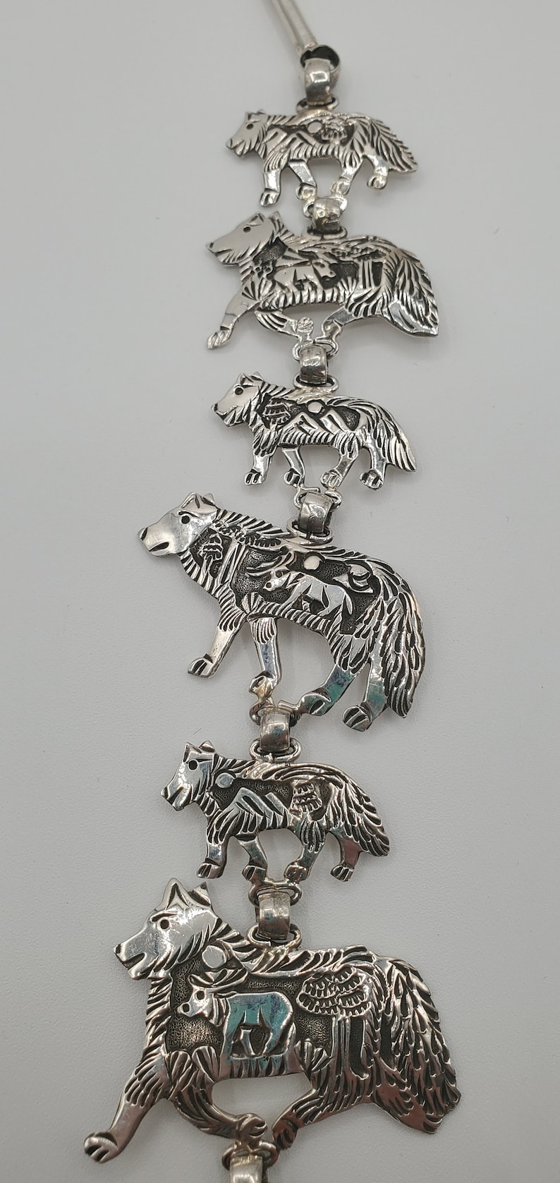Native American Sterling Silver Wolf Necklace by Lloyd Becenti - Etsy