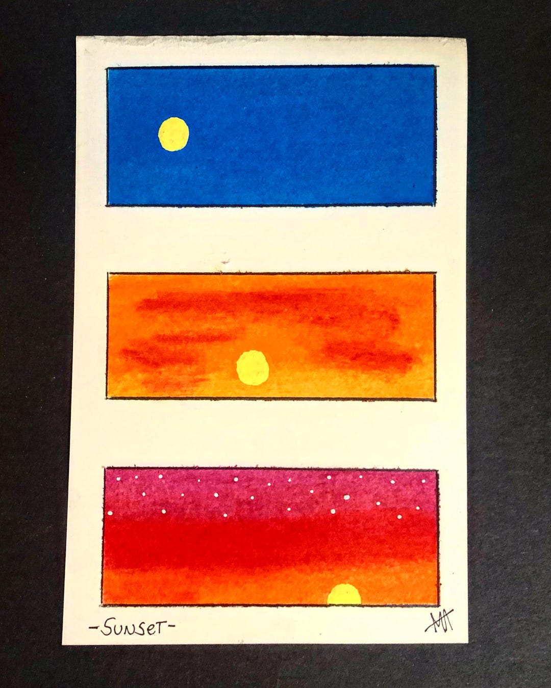 Sunset Stages Oil Painting (8 1/2 X 5 1/2 Inch) - Etsy