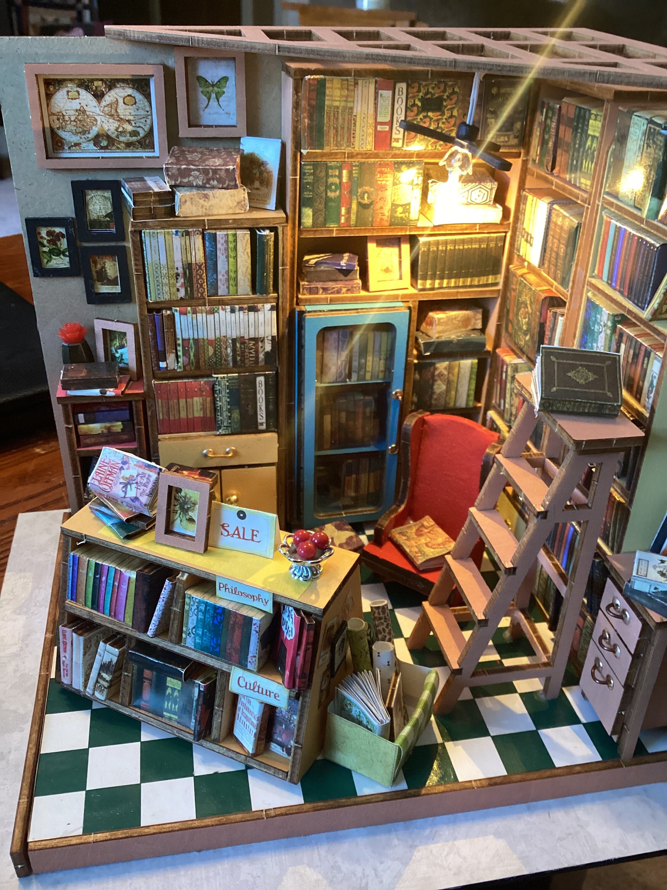 Miniature Room Library OOAK Handmade Completed Dollhouse - Etsy