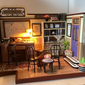 Detective Agency Completed Diorama Dollhouse Room Lighted - Etsy