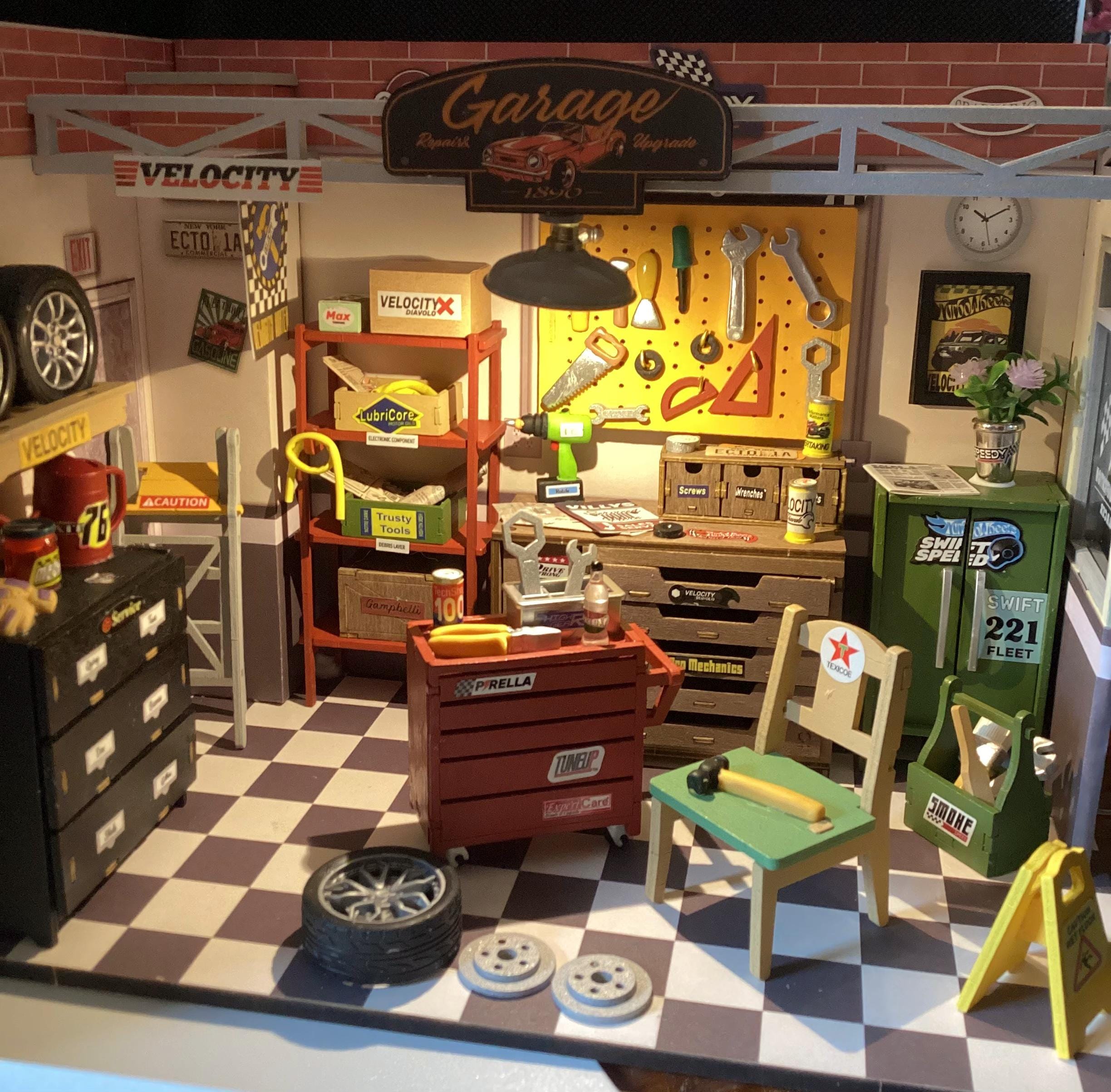 Miniature Workshop Car Garage Completed Lighted Fathers Day - Etsy