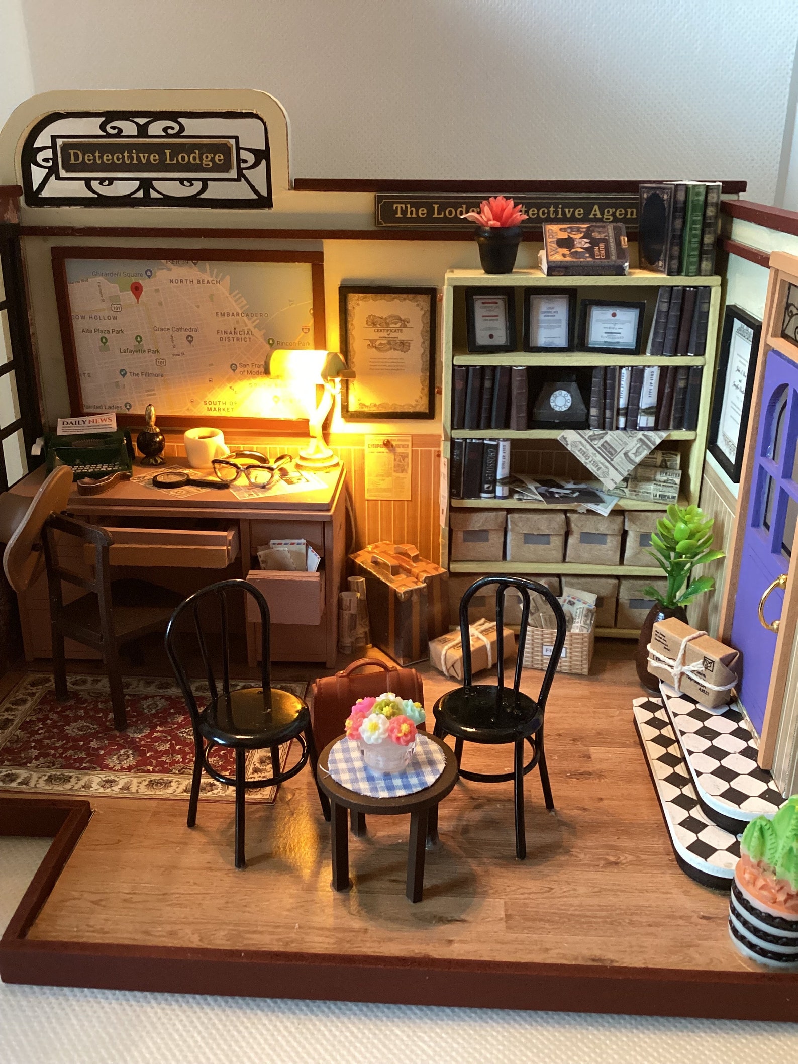 Detective Agency Completed Diorama Dollhouse Room Lighted - Etsy