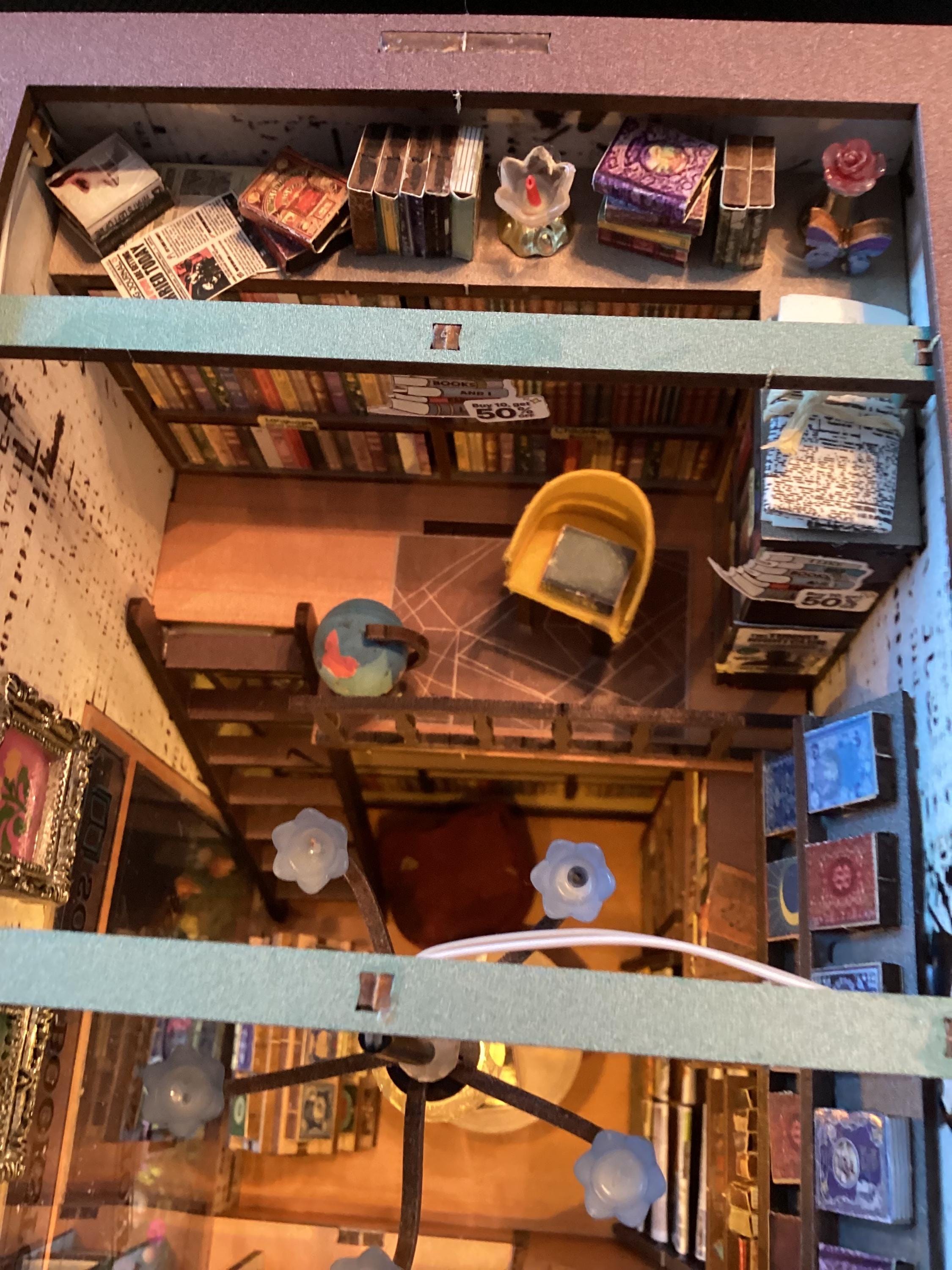 Completed Miniature Book Store Lighted Musicbox Diorama OOAK - Etsy