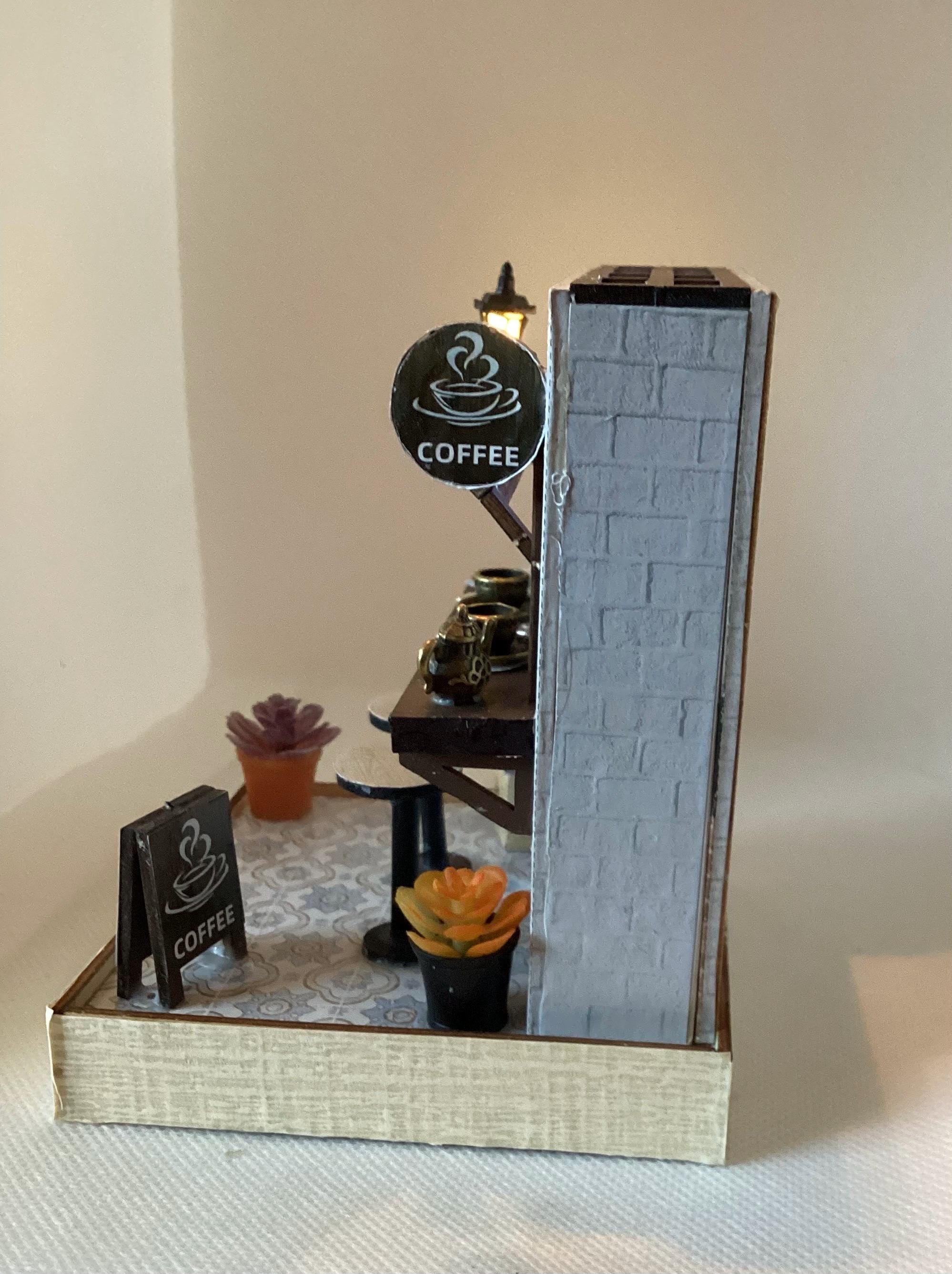 Miniature Coffee Shop Completed Diorama Dollhouse Room Lighted - Etsy