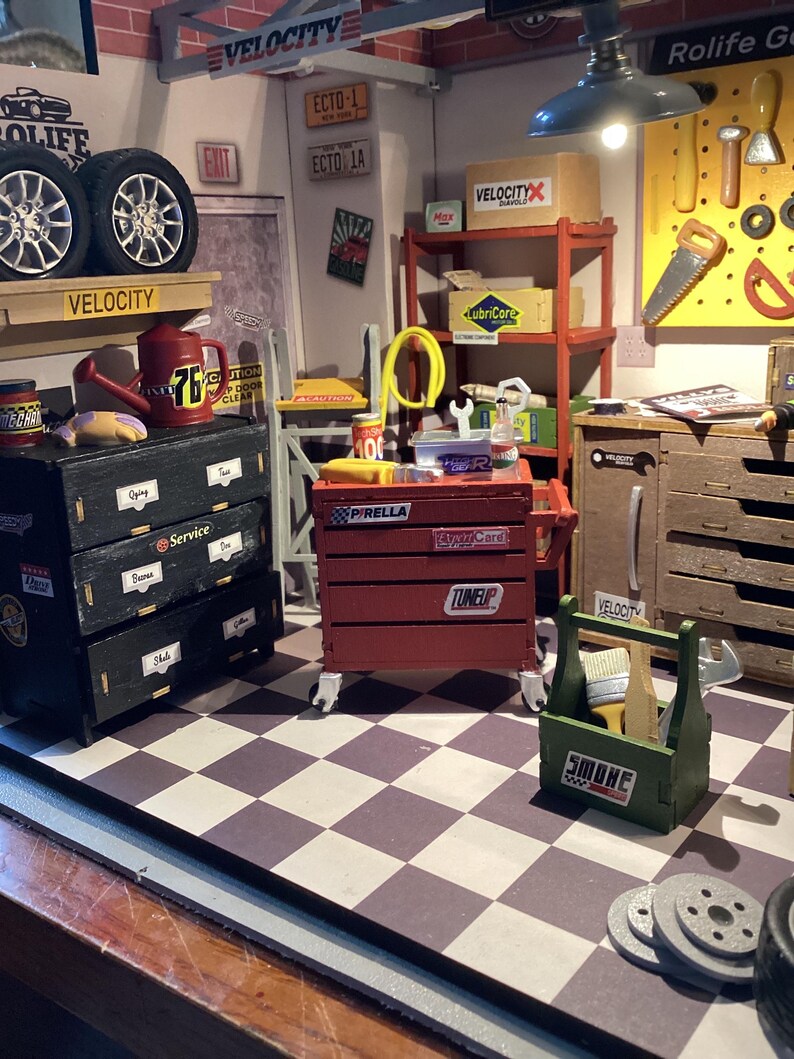 Completed Miniature Auto Repair Shop Garage Lighted OOAK - Etsy