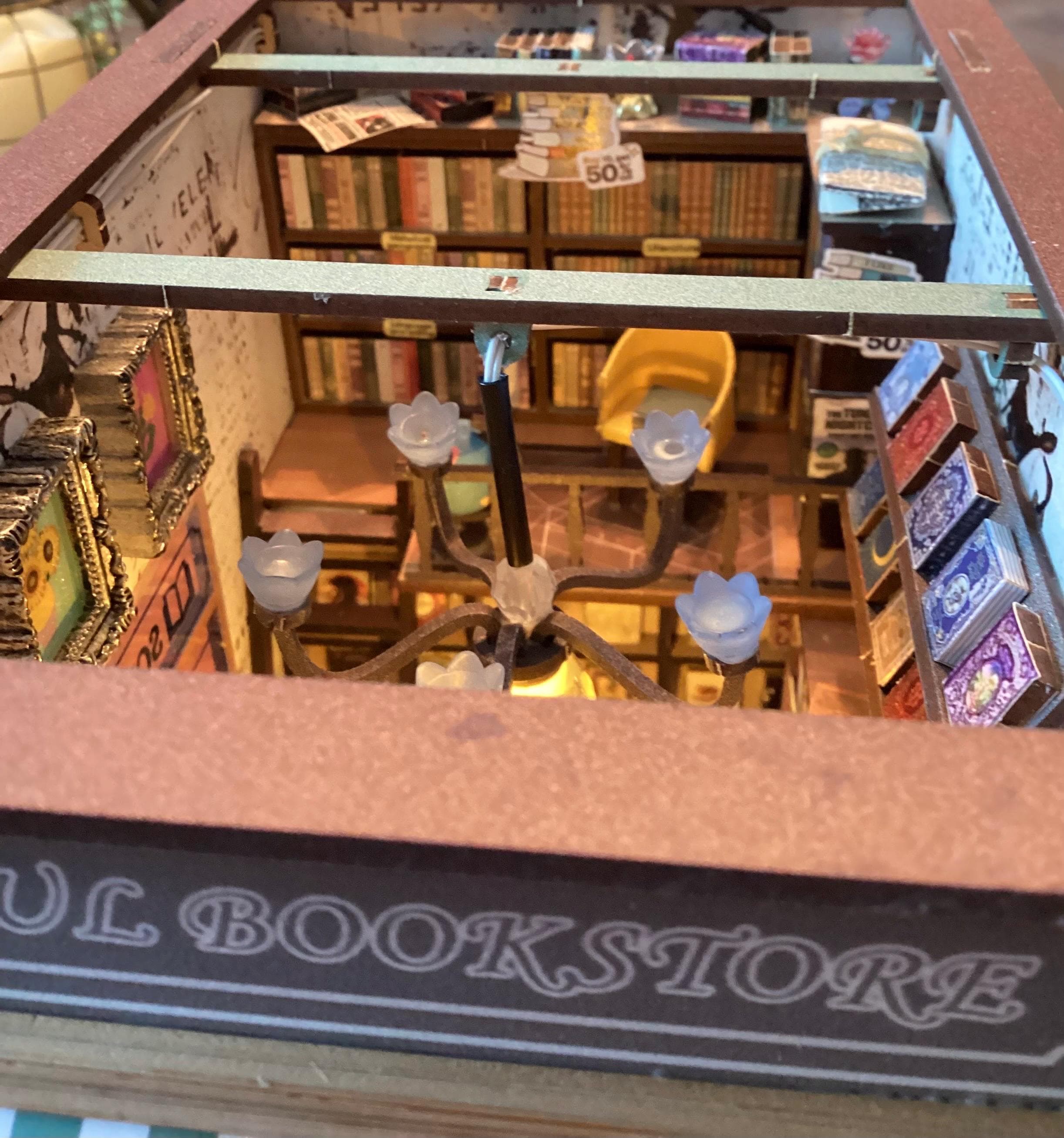 Completed Miniature Book Store Lighted Musicbox Diorama OOAK - Etsy