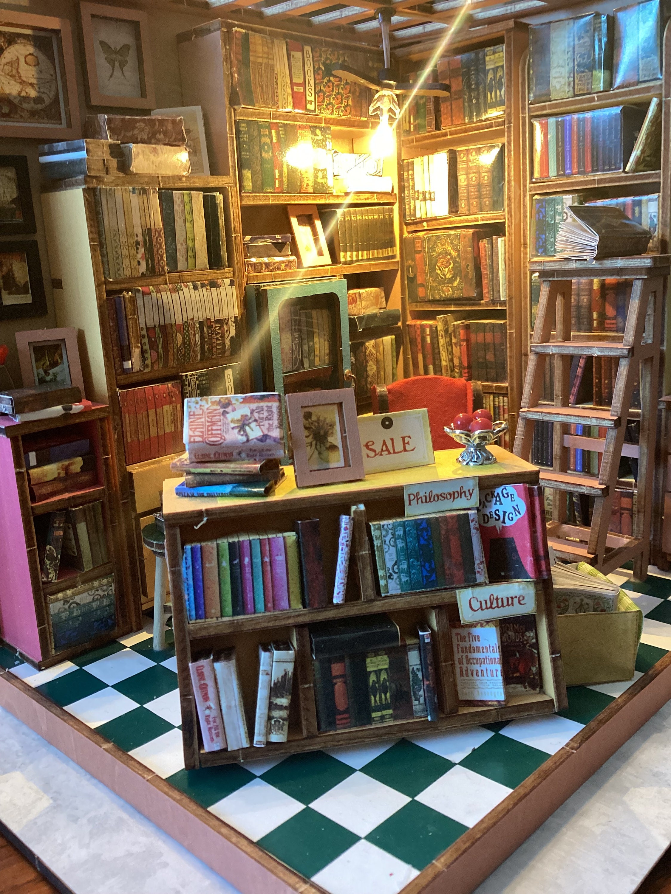 Miniature Room Library OOAK Handmade Completed Dollhouse - Etsy