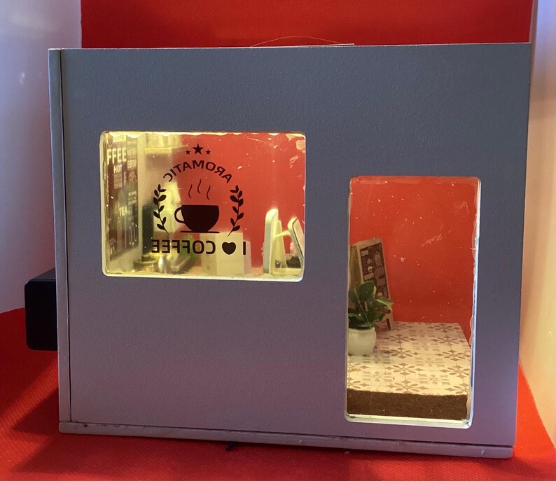 Miniature Coffee Shop Lighted and Completed - Etsy