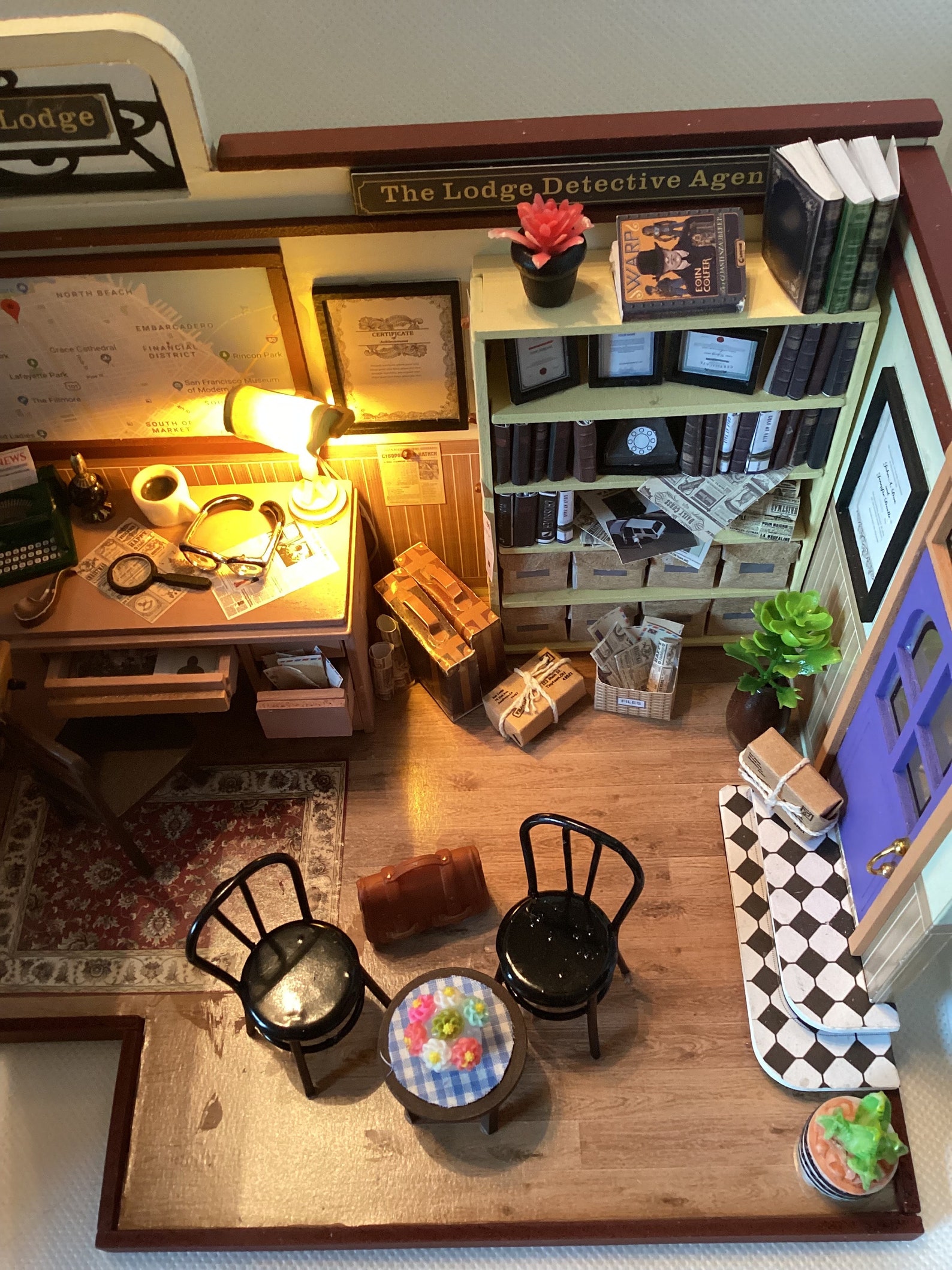 Detective Agency Completed Diorama Dollhouse Room Lighted - Etsy