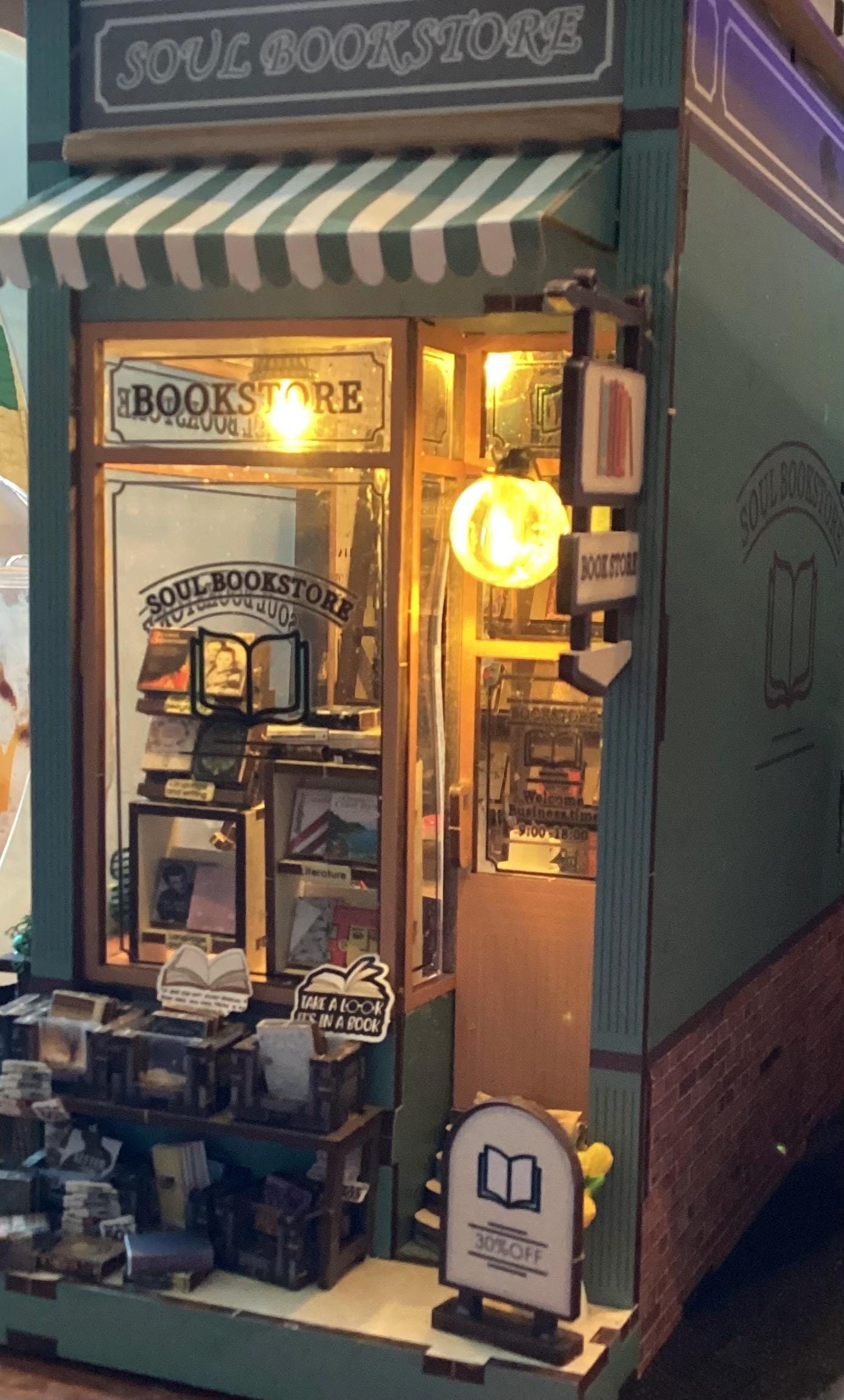 Completed Miniature Book Store Lighted Musicbox Diorama OOAK - Etsy