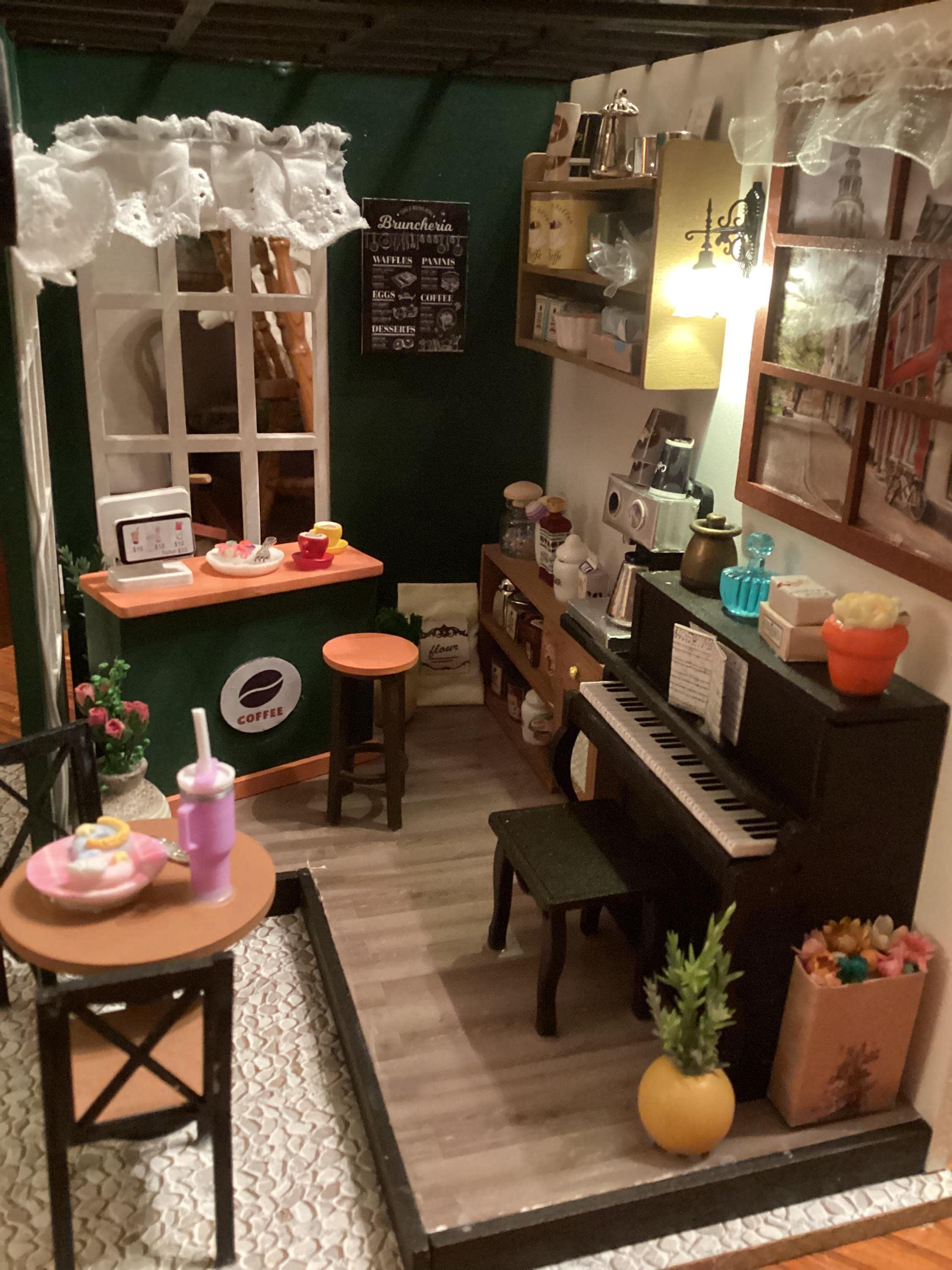 Miniature Coffee Shop Completed and Lighted Diorama - Etsy