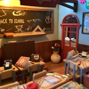Miniature School Room Completed Lighted W Musicbox - Etsy