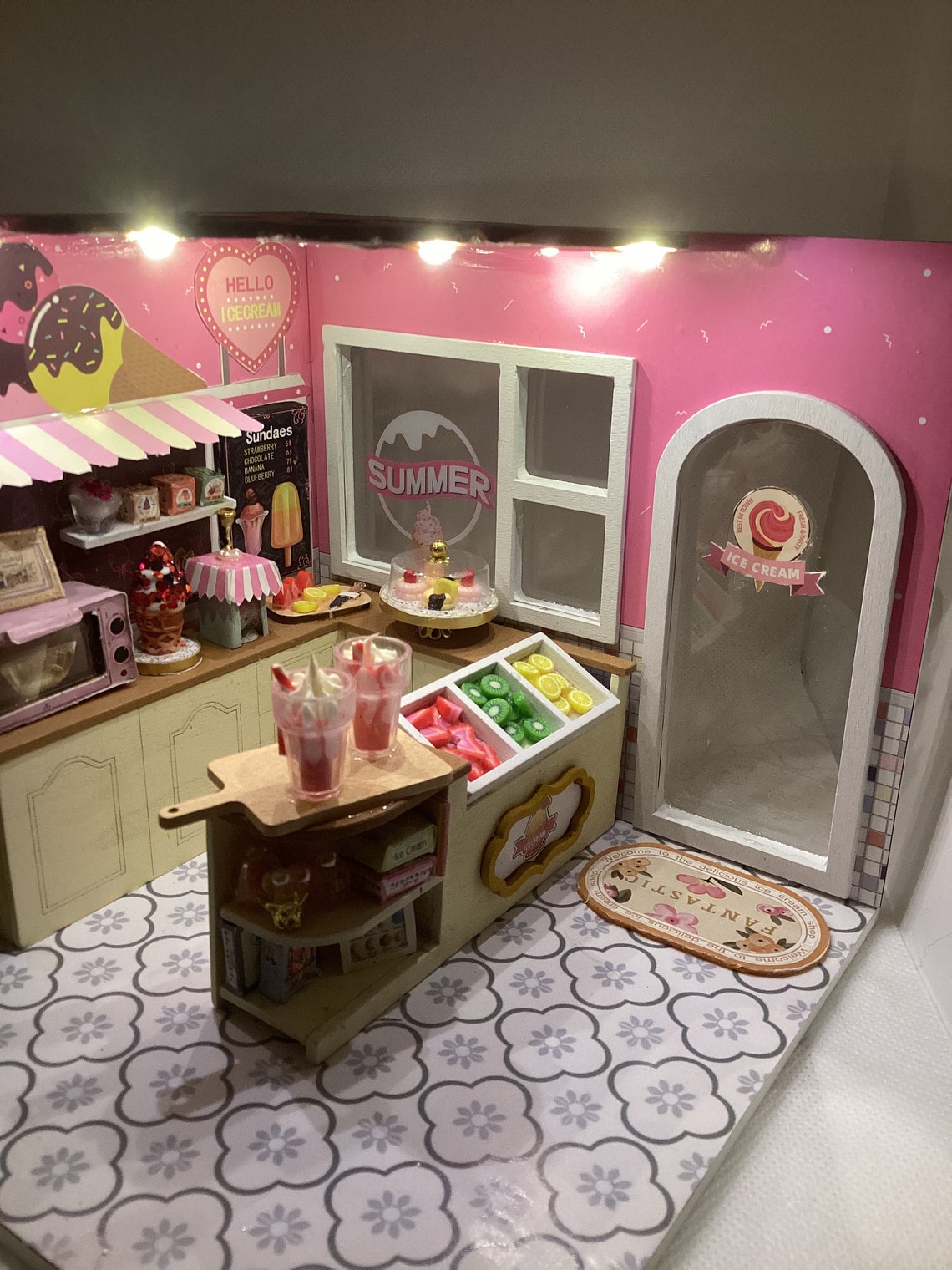 Miniature Ice Cream Shop 1:6 Scale W/ Lights - Etsy