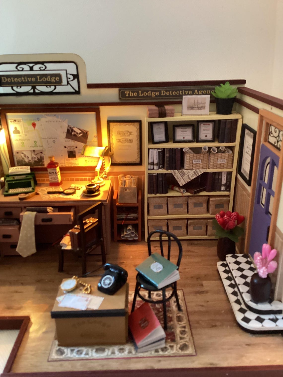 Miniature Diorama Room Detective Office Completed Lighted - Etsy