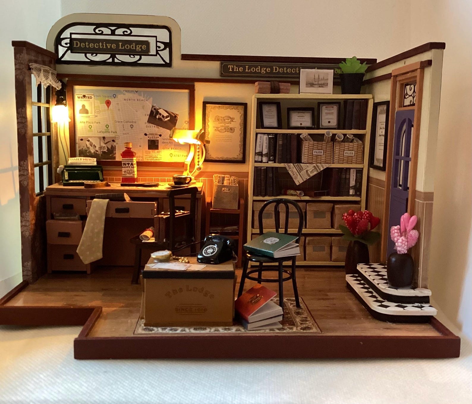 Miniature Diorama Room Detective Office Completed Lighted - Etsy