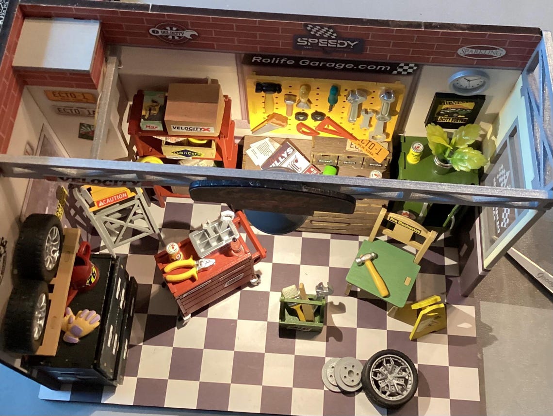 Completed Miniature Auto Repair Shop Garage Lighted OOAK - Etsy