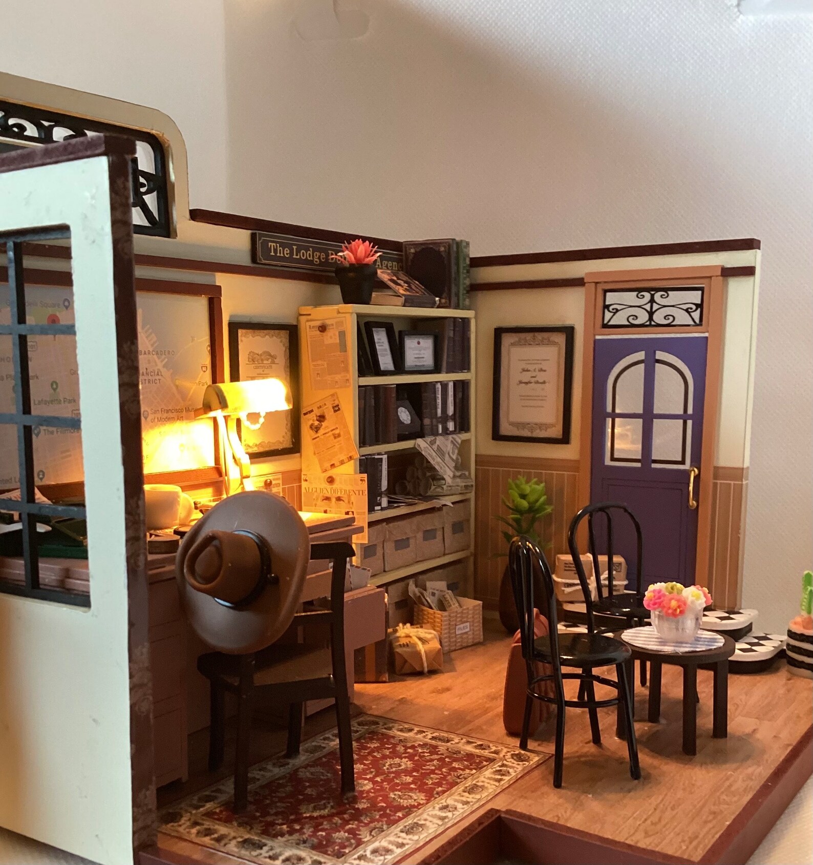 Detective Agency Completed Diorama Dollhouse Room Lighted - Etsy