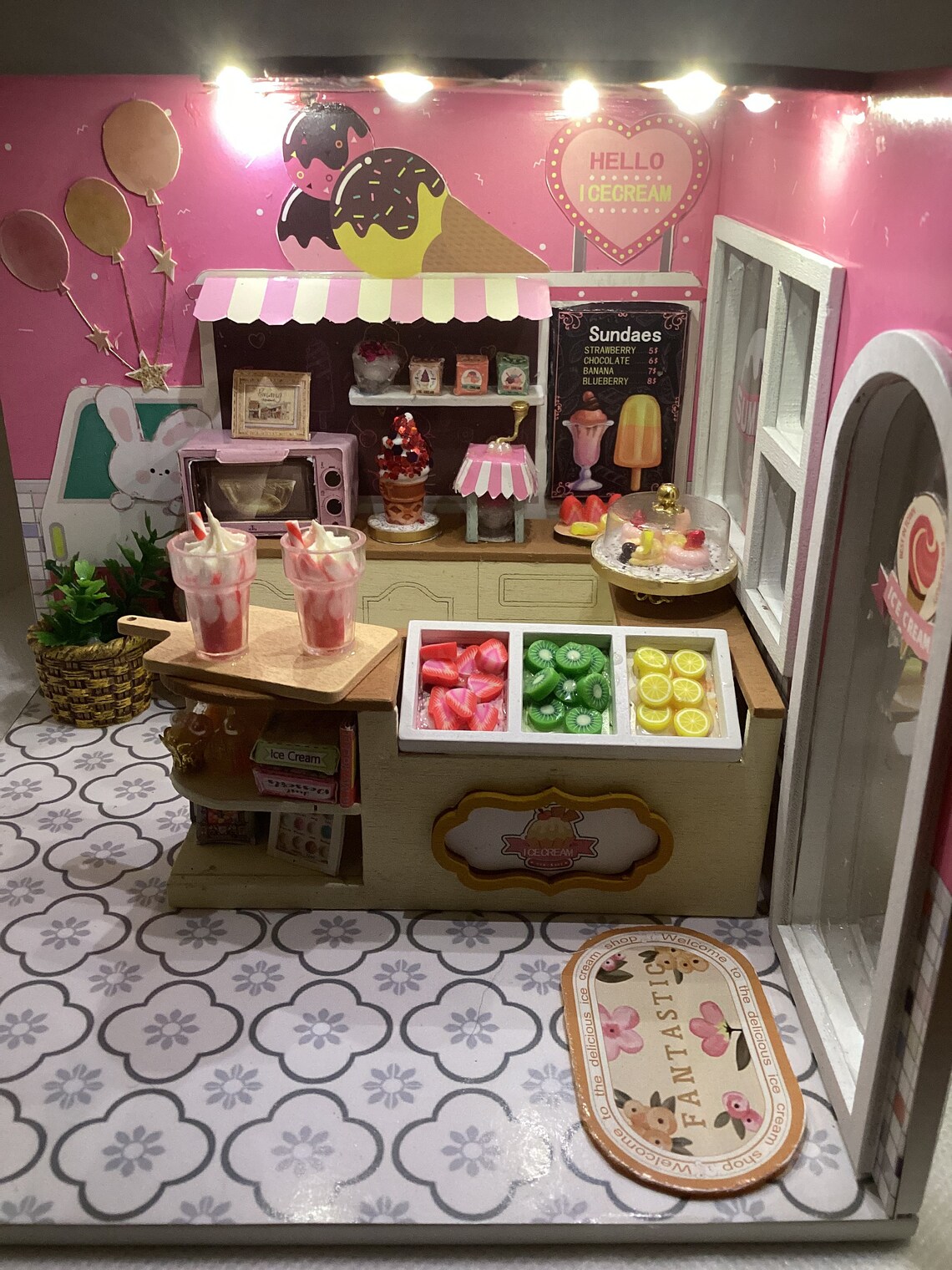 Miniature Ice Cream Shop 1:6 Scale W/ Lights - Etsy