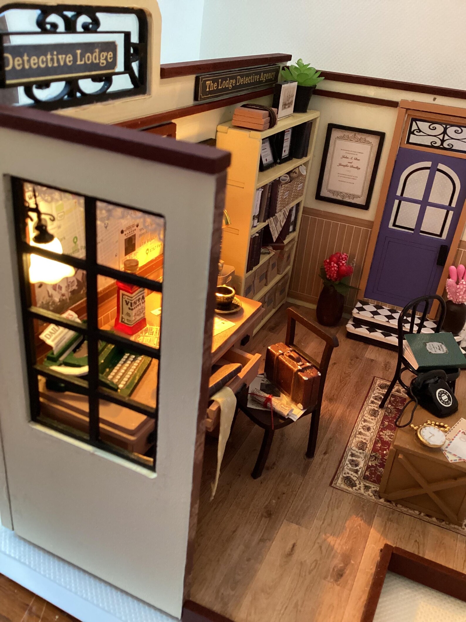 Miniature Diorama Room Detective Office Completed Lighted - Etsy