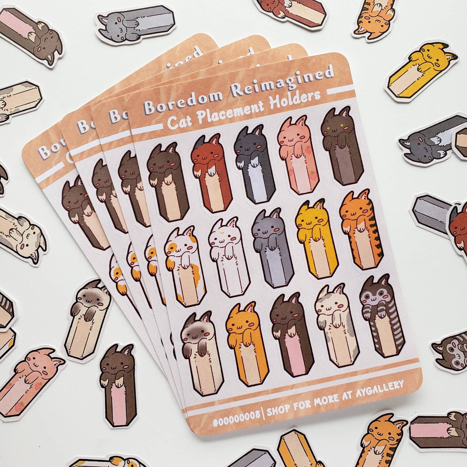 Office & School Supplies Office Kawaii Neko Book Tab Sticker Sheet For ...