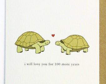 Turtle Love Card | Etsy