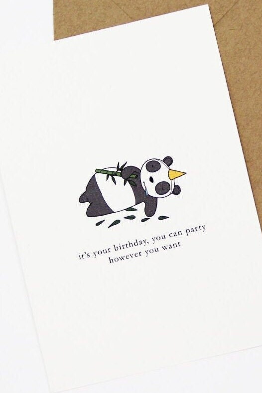 Funny Passed Out Panda Birthday Card - Etsy