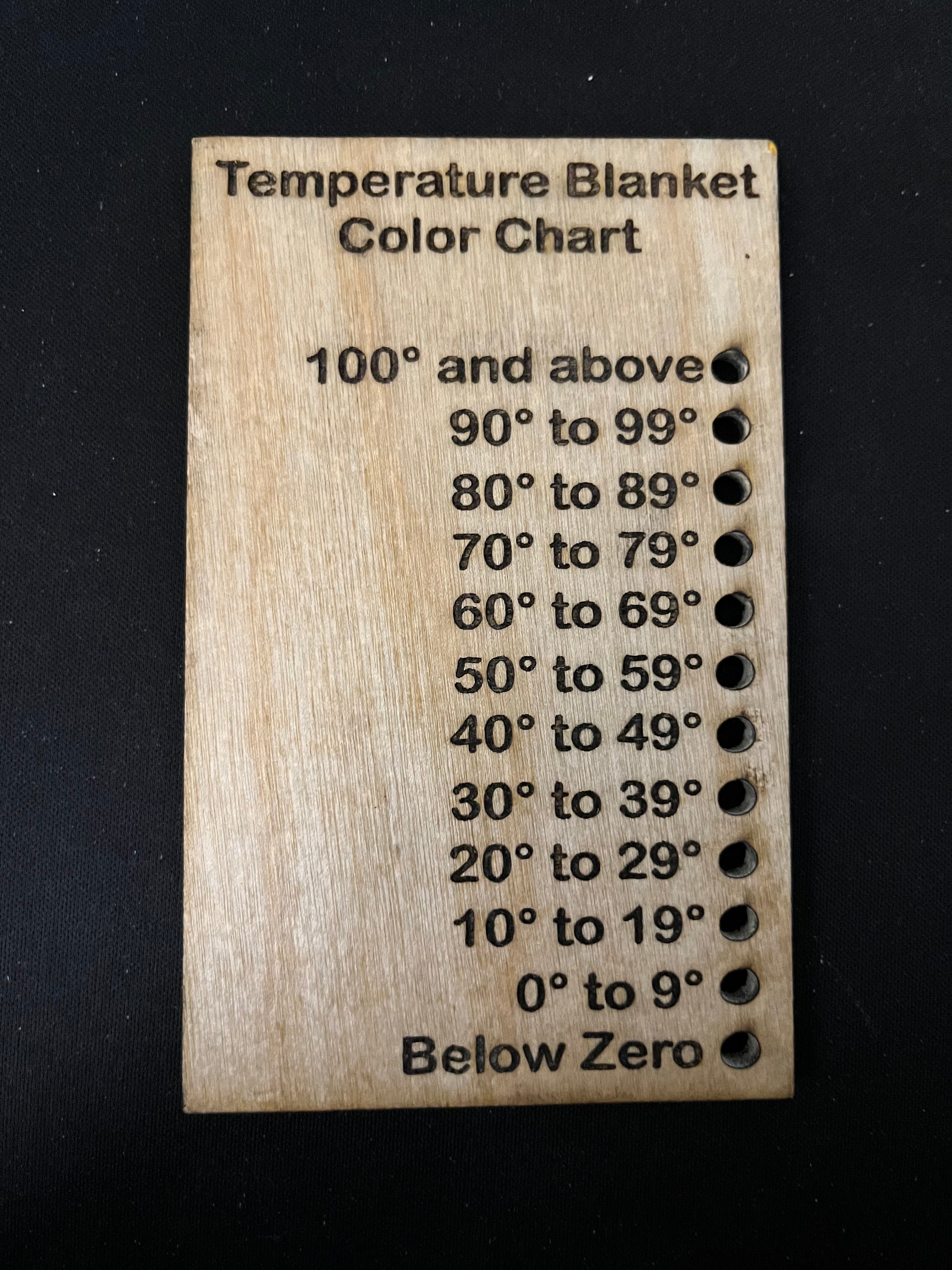 Temperature Blanket Color Chart - Etsy