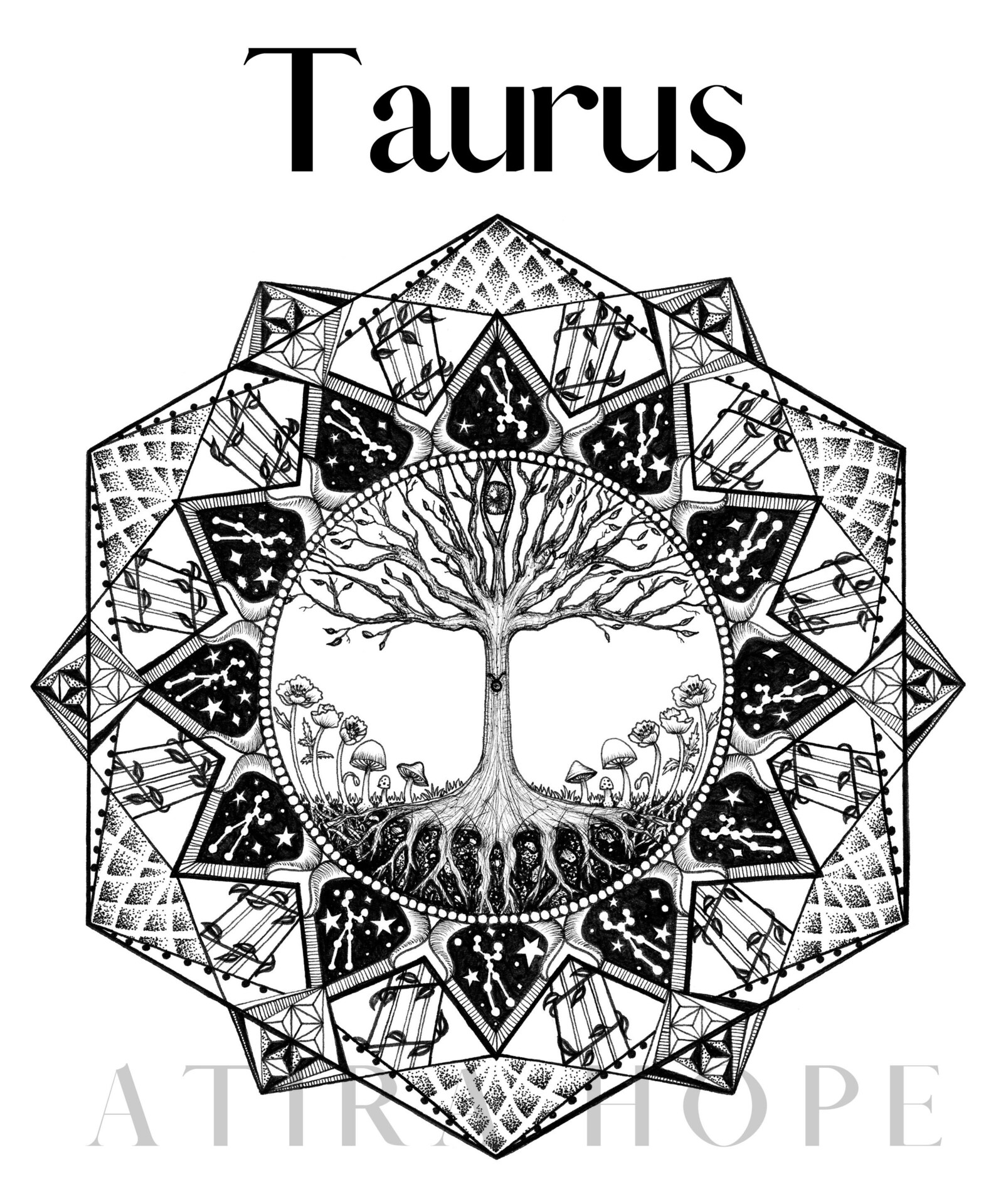 Zodiac Mandala Tattoo Ticket Cancer Virgo Libra Scorpio - Etsy