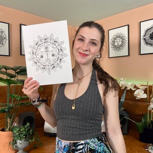 ORIGINAL Libra Zodiac Mandala Drawing 8.5x11in Hand-drawn Art by Atira ...